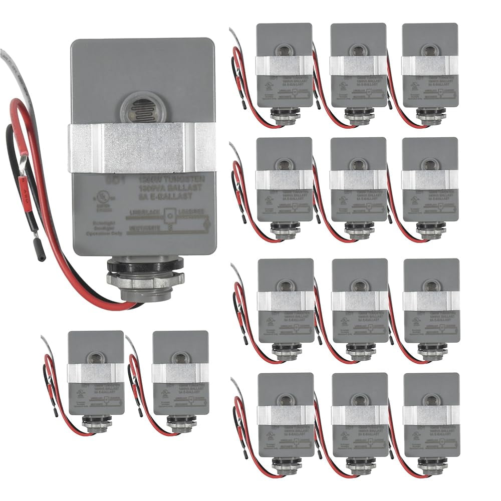 Photocell Thermal Light Sensor Stem Mount 15Pack, Dusk to Dawn ...