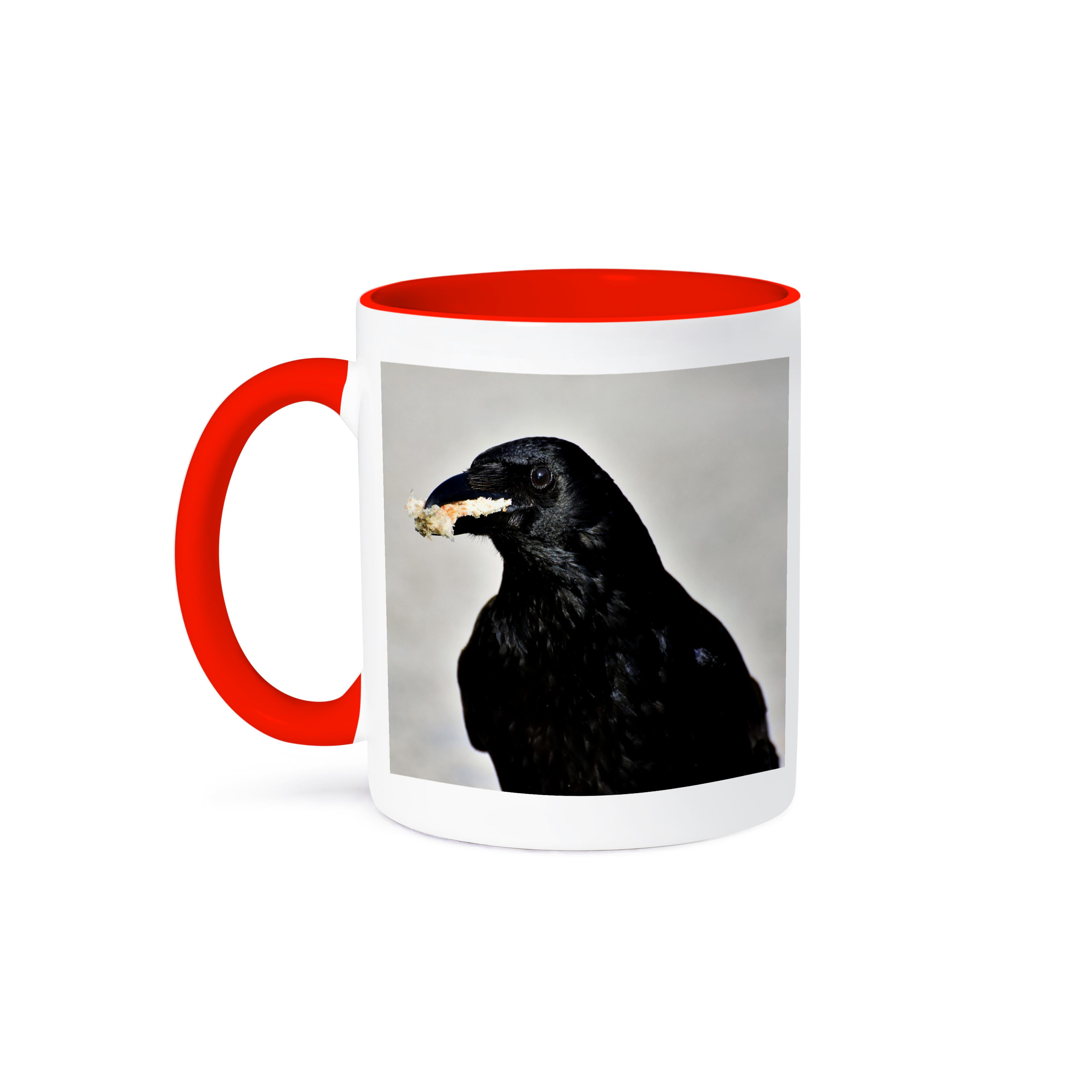 3drose, Photograph of a Back Raven on a Grey Background, 15oz Two-tone ...
