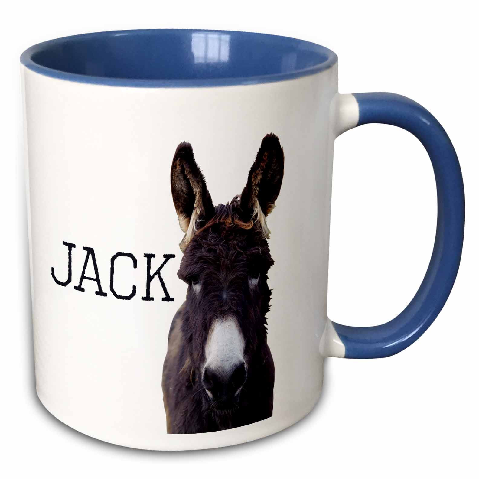 3drose, Photograph of a Donkey on White Background - Jackass., 11oz Two ...