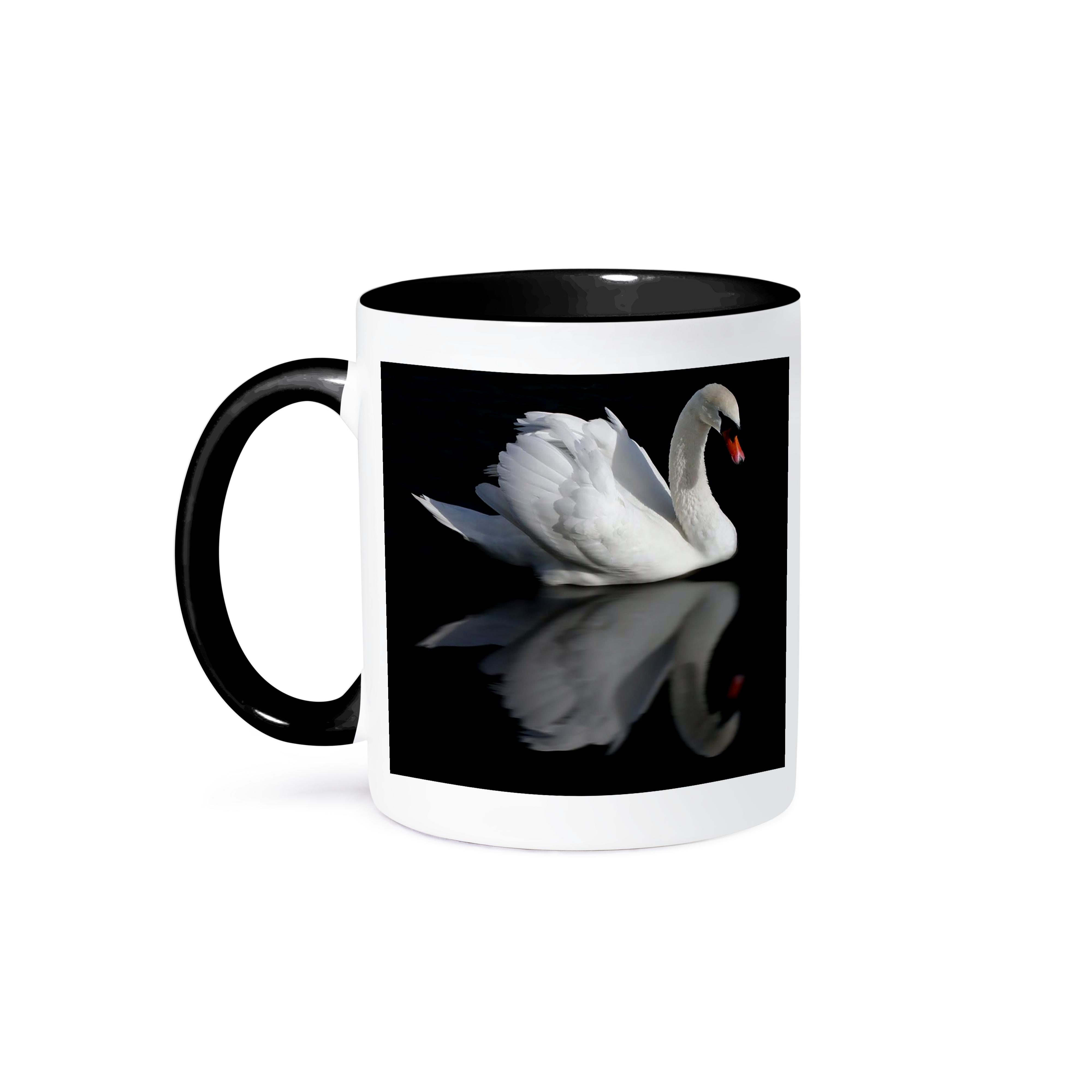 3dRose, Photograph of a beautiful mute swan and its reflection on a ...