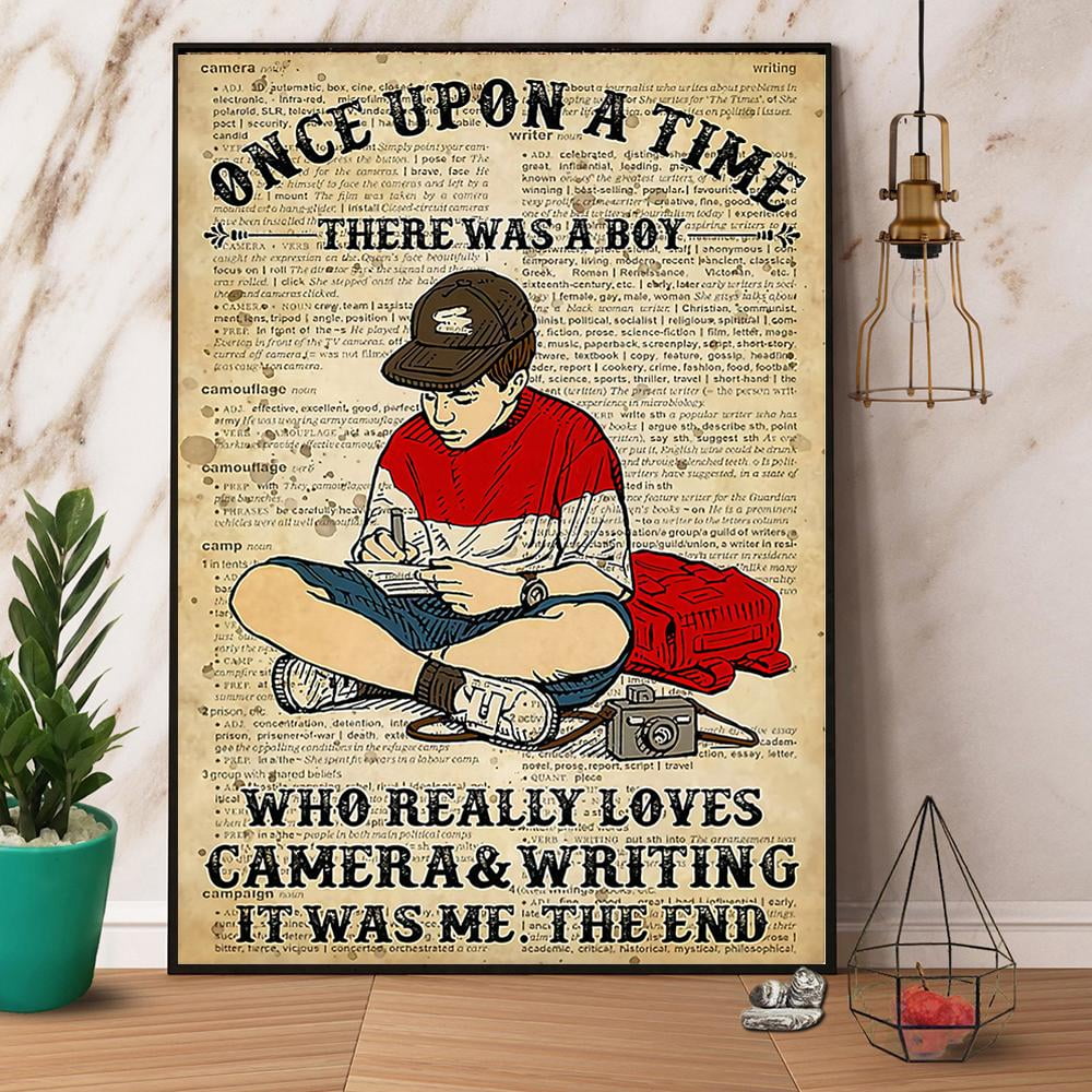 Photographer A Boy Who Really Loves Camera & Writing Paper Poster No ...