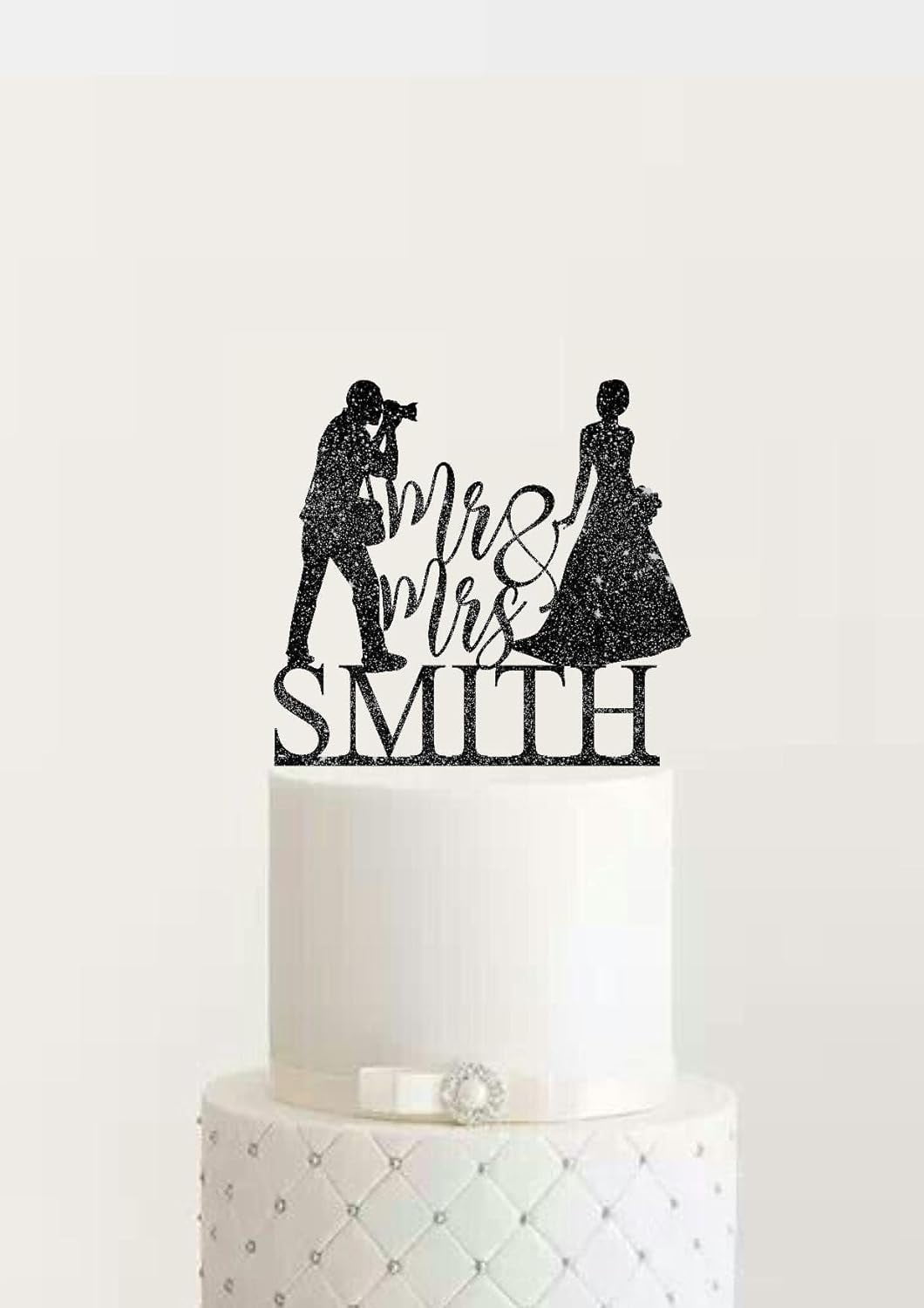 Photographer Custom Wedding Cake Topper Mr and Mrs Personalized Couple ...