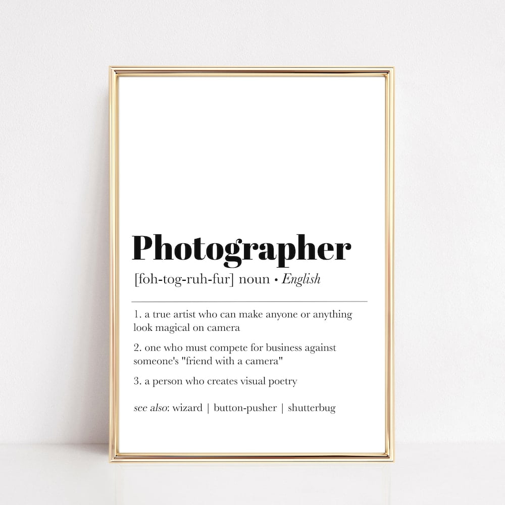 Photographer Definition Print, Photographer Print, Photographer Poster ...