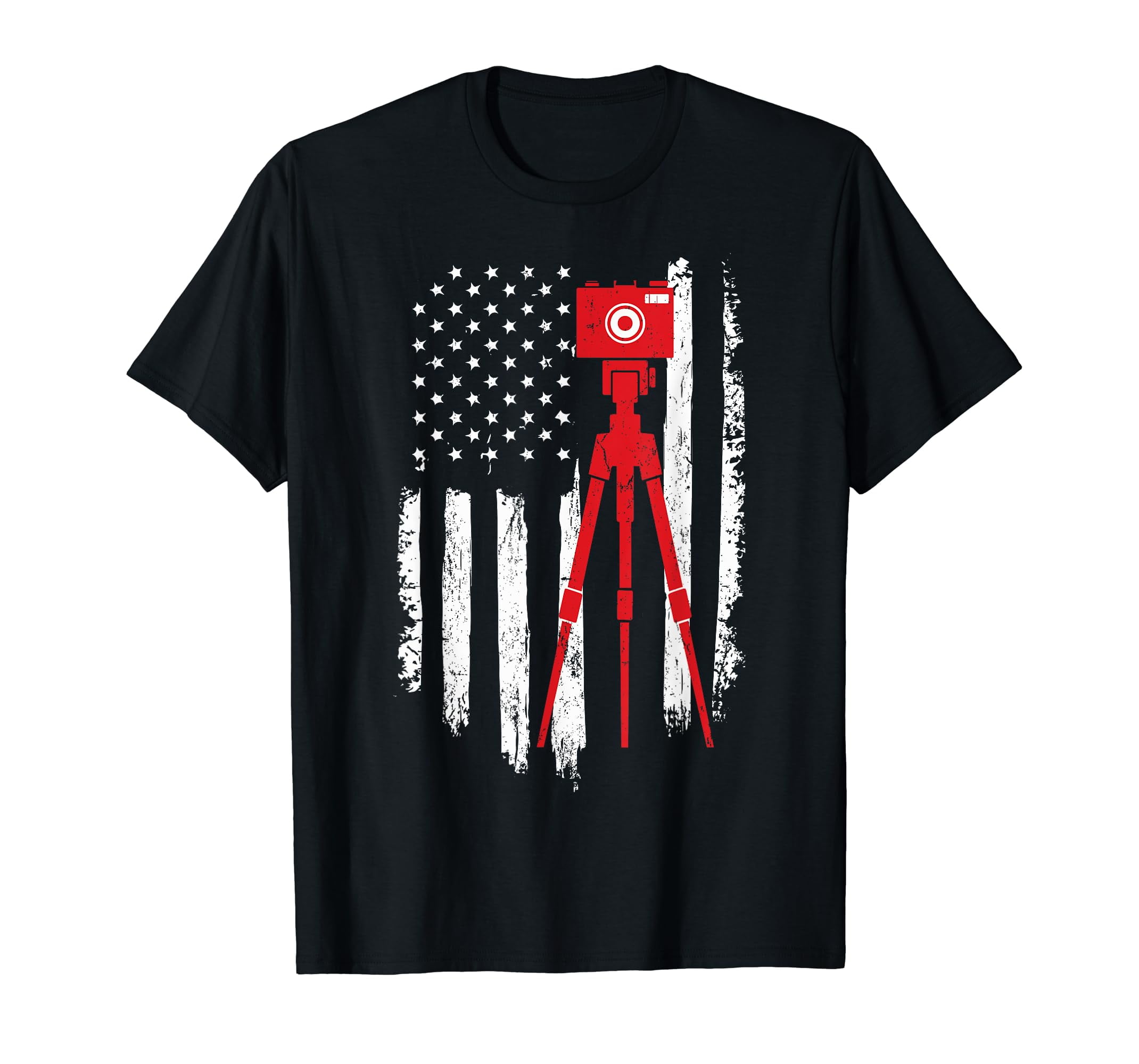 Photographer Gift - Distressed American Flag Photographer T-Shirt ...