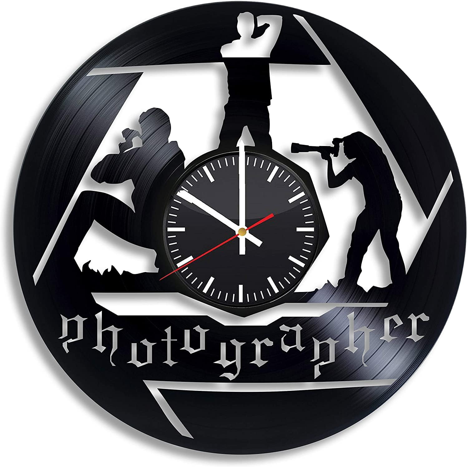 Photographer Vinyl Wall Clock,Vinyl Record Clock Wall Art Unique Room ...
