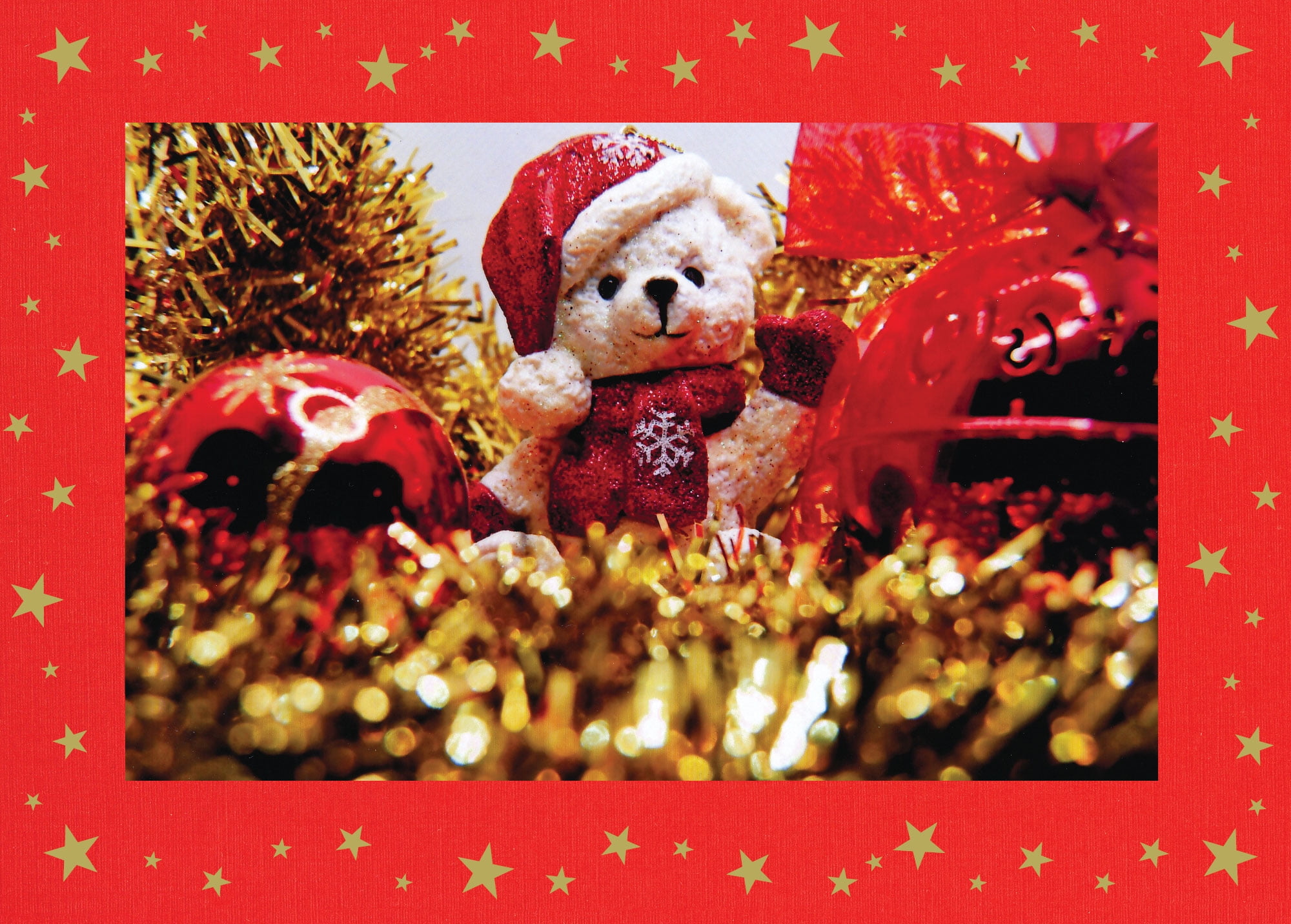 Photographer's Edge, Photo Insert Card, Premium Red Linen, Gold Star ...