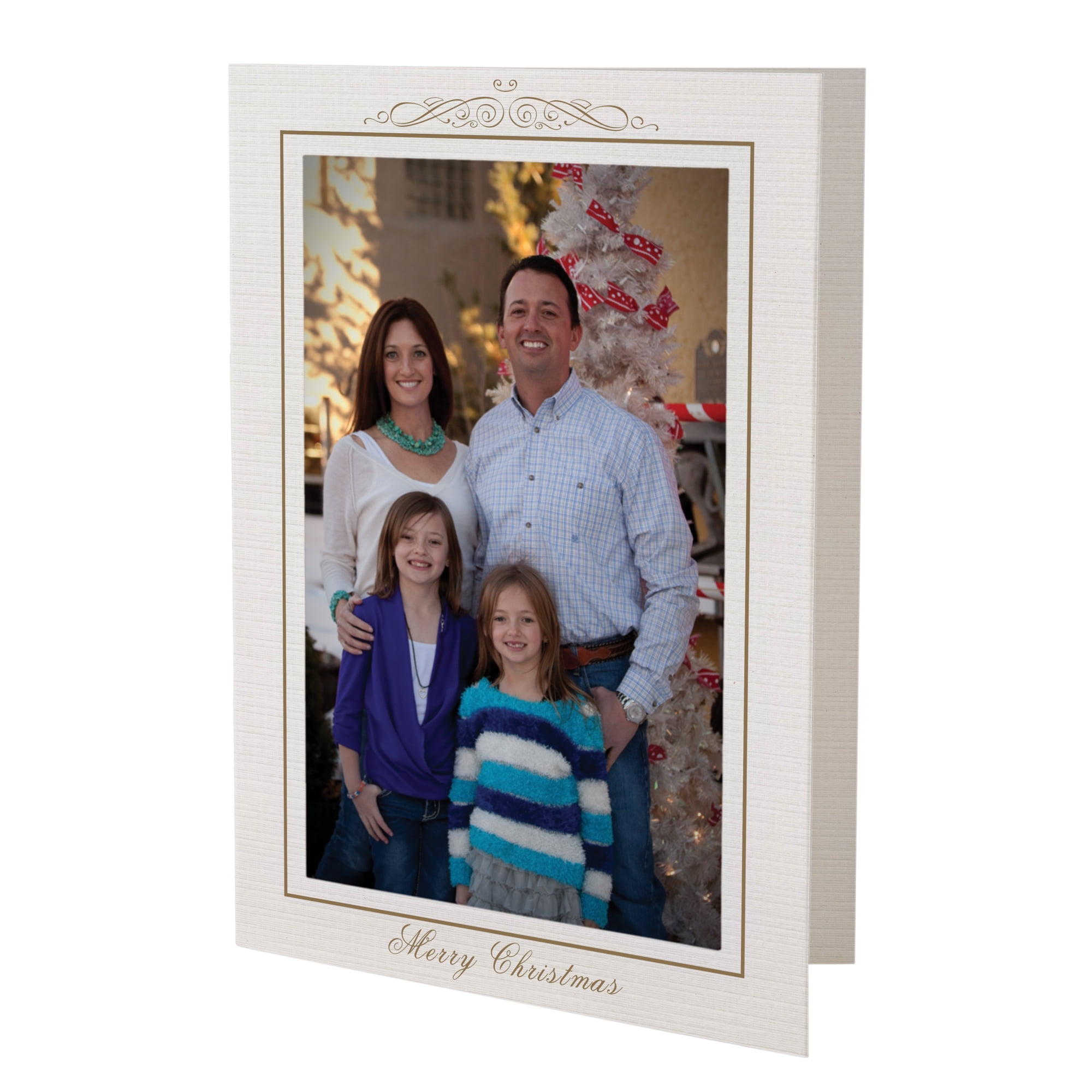 Photographer's Edge, Photo Insert Card, Premium Snow White Linen, Merry ...