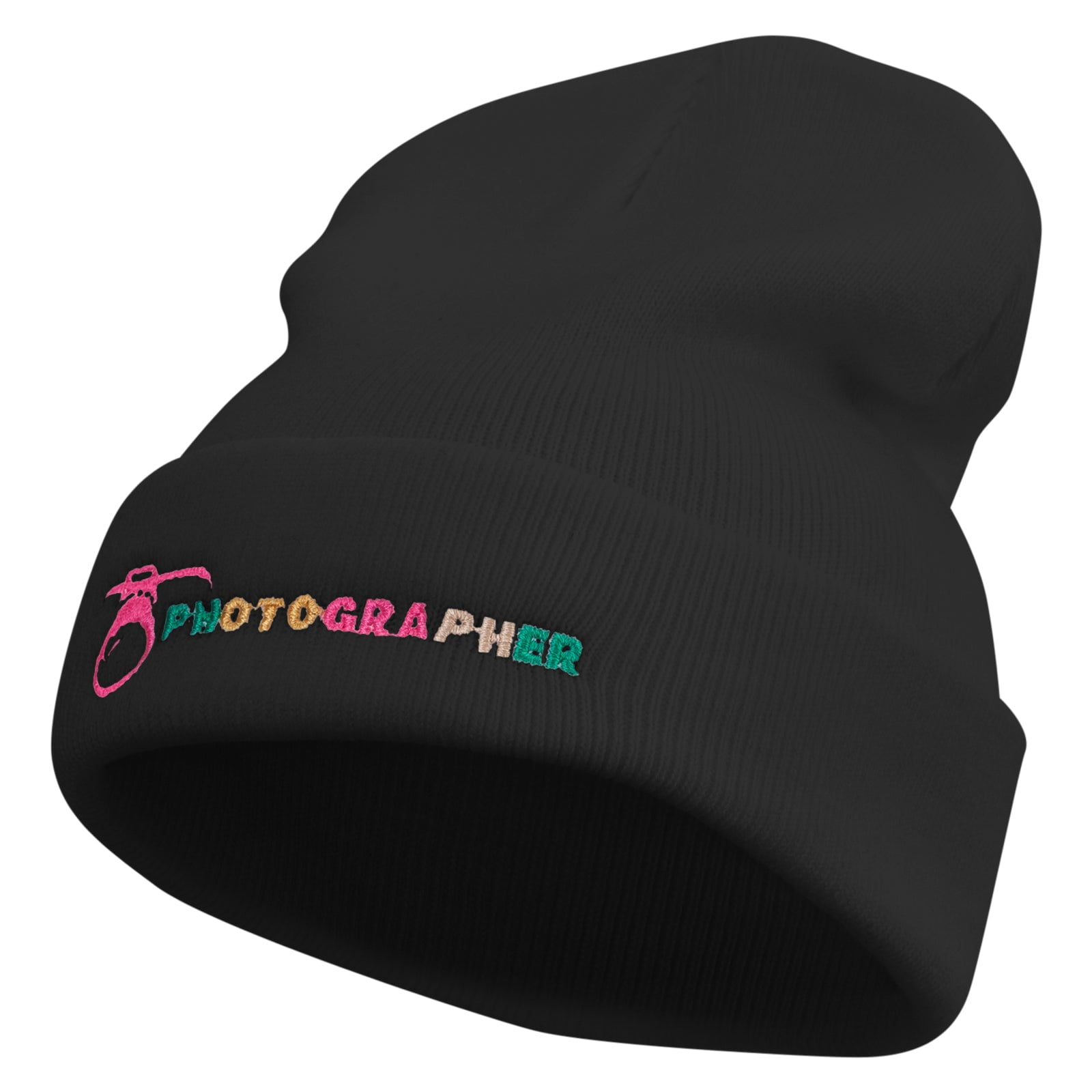 Photographer with Camera Embroidered 12 Inch Long Knitted Beanie ...