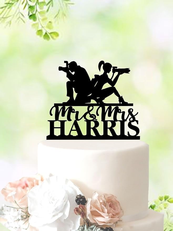 Photographers Wedding Cake Topper, Custom Photographers Couple Wedding ...