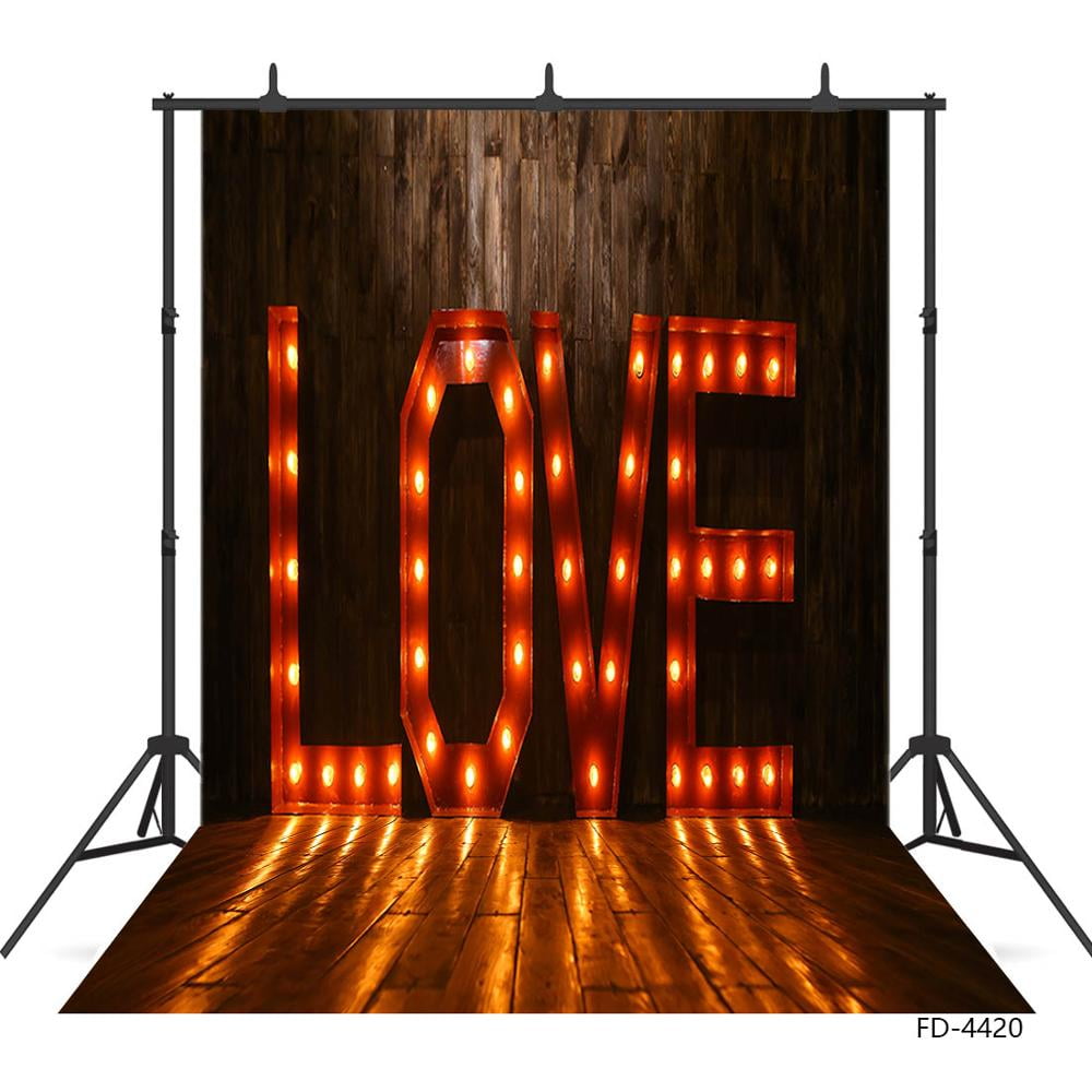 Photographic Backdrop Love Light Wooden Floor Customized Backgrounds ...