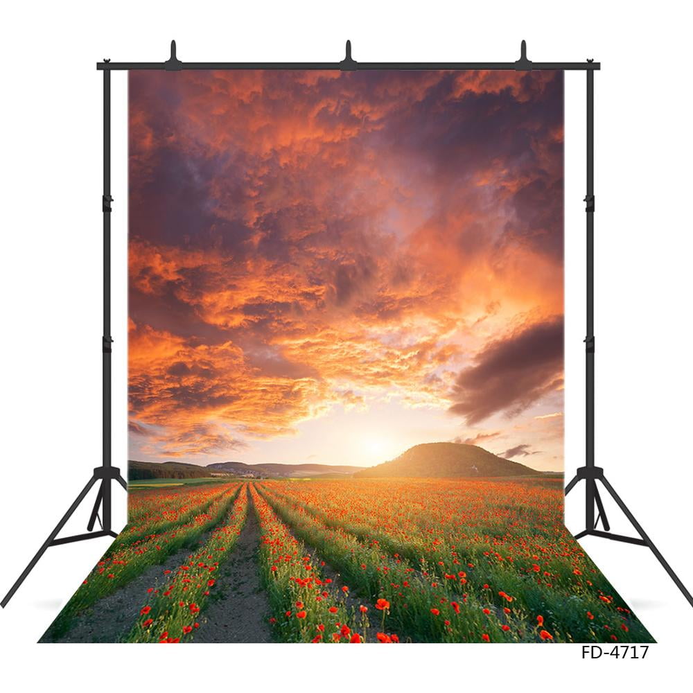 Photographic Background Flowers Mountain Cloudy Vinyl Cloth Backdrops ...