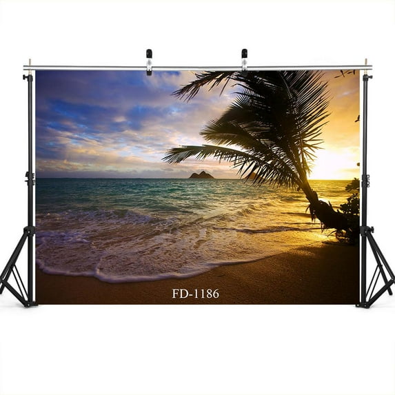 Photographic Background Seaside Beach Sunset Scenic Vinyl Cloth ...