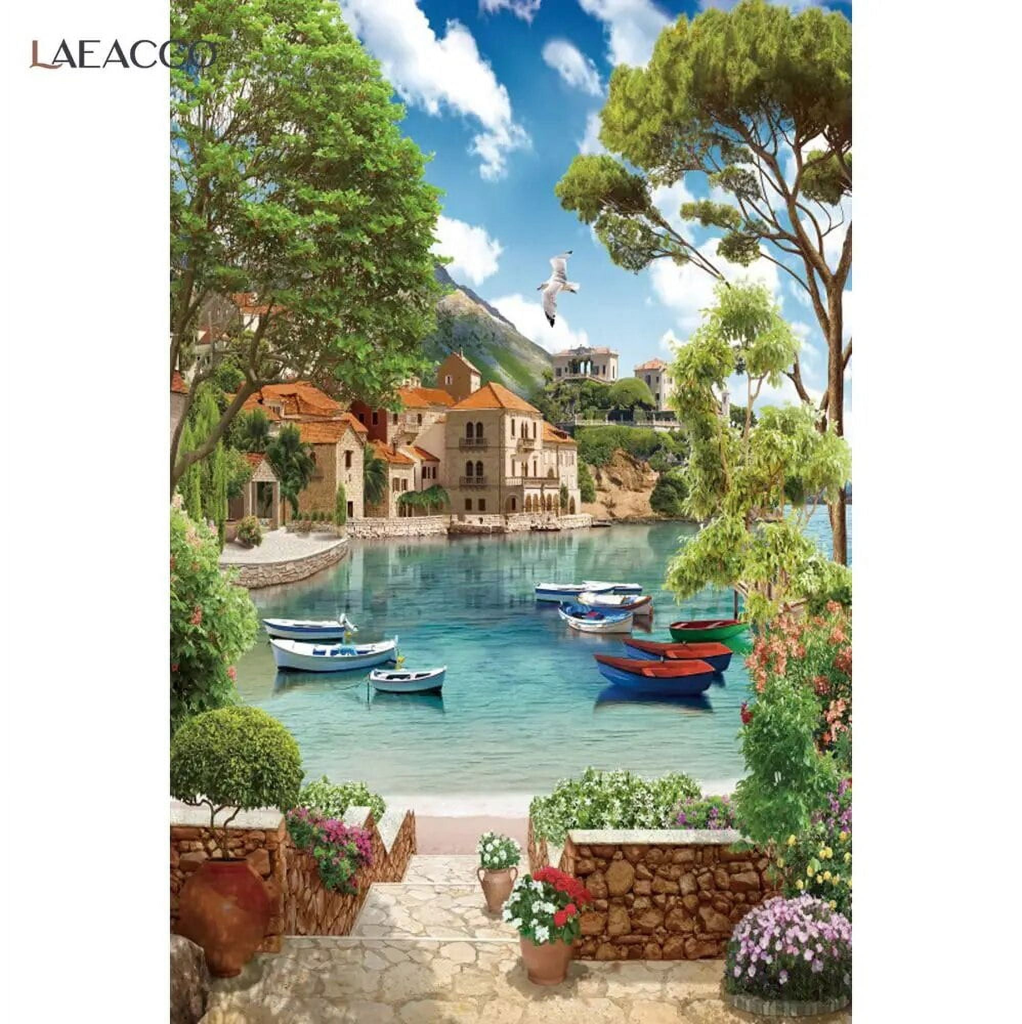 Photographic Backgrounds Old Town City Lake Ship Boat Resort Of Place ...