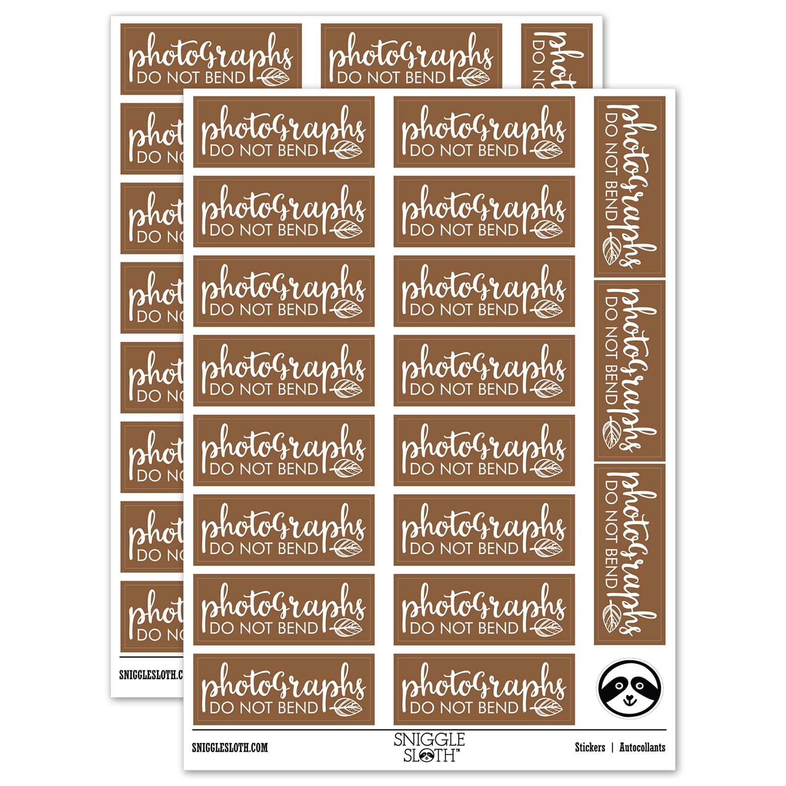 Photographs Do Not Bend Leaf Detail Sticker Set - Brown - Gloss Finish ...