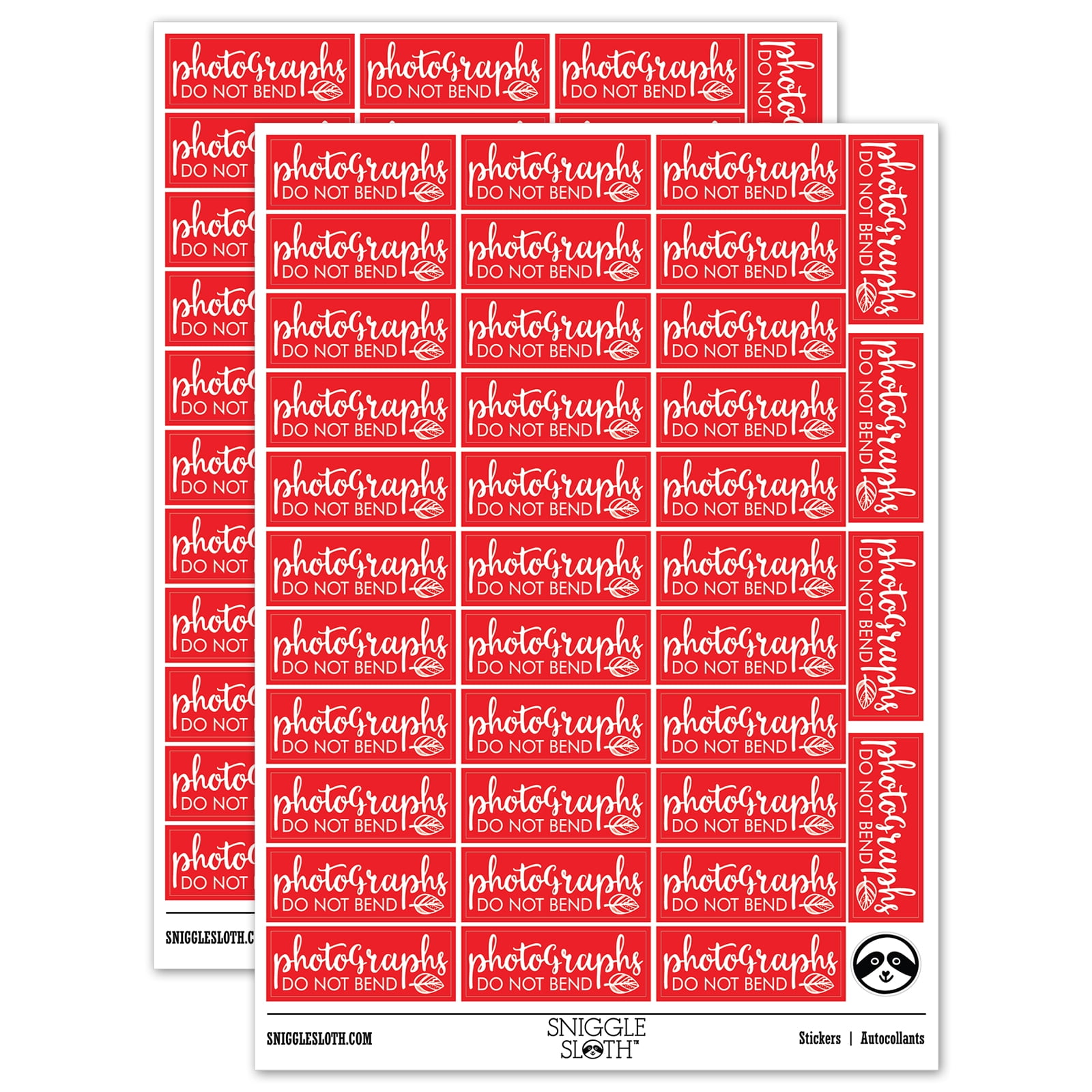 Photographs Do Not Bend Leaf Detail Sticker Set - Red - Matte Finish ...