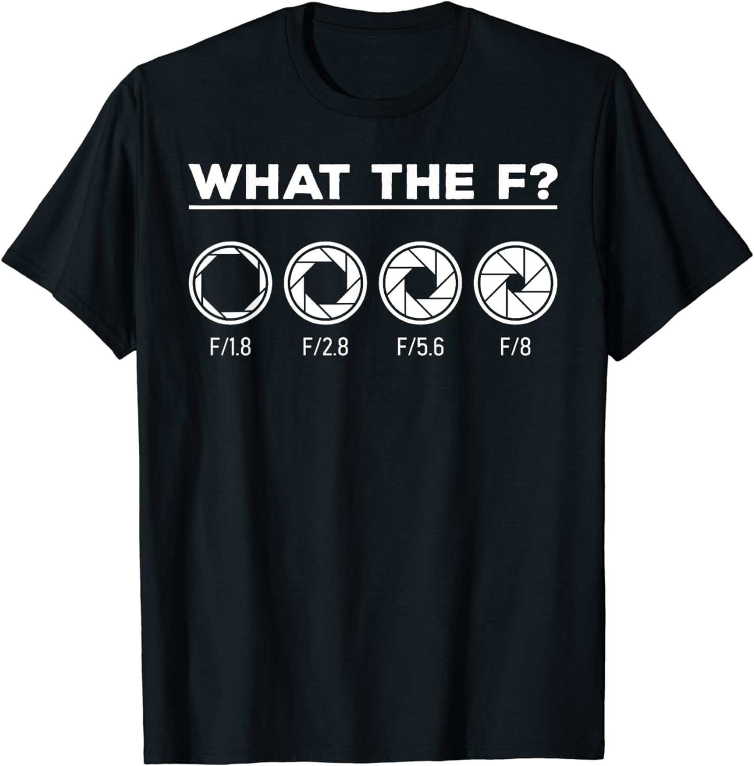 Photography Aperture Camera Lens What the F Photographer T-Shirt ...