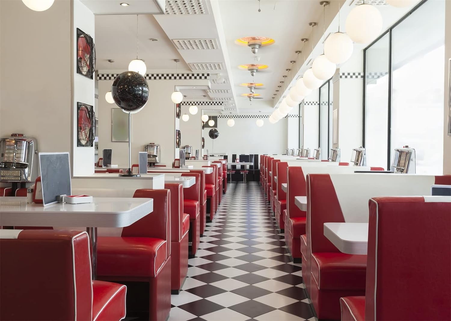 Photography Backdrop 50s Diner Restaurant Classic American Fast Food ...