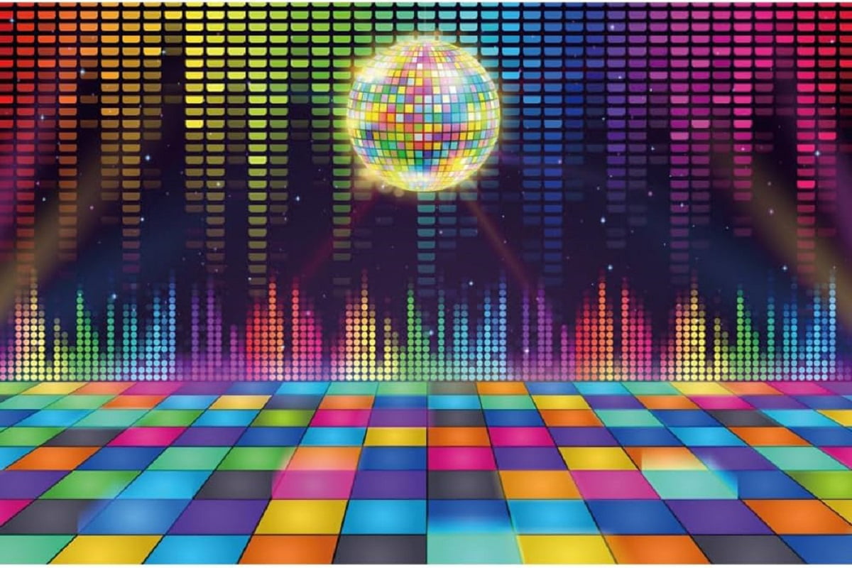 Photography Backdrop 70s 80s 90s Disco Ball Stage Night Club Neon Music Birthday Background Home ...