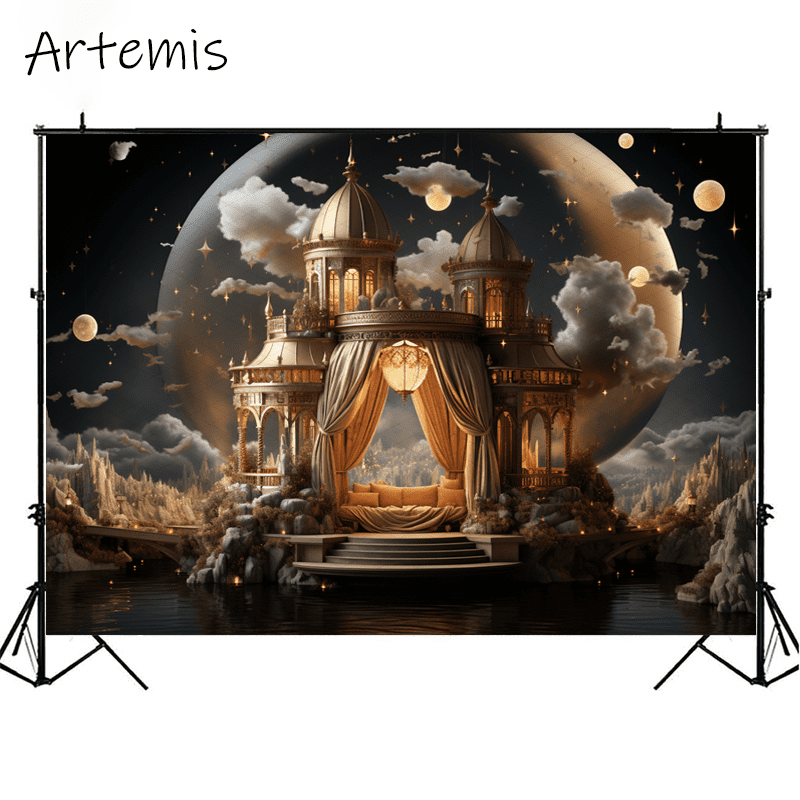 Photography Backdrop A Fairy Carousel Star Clouds Spectacular Gray ...