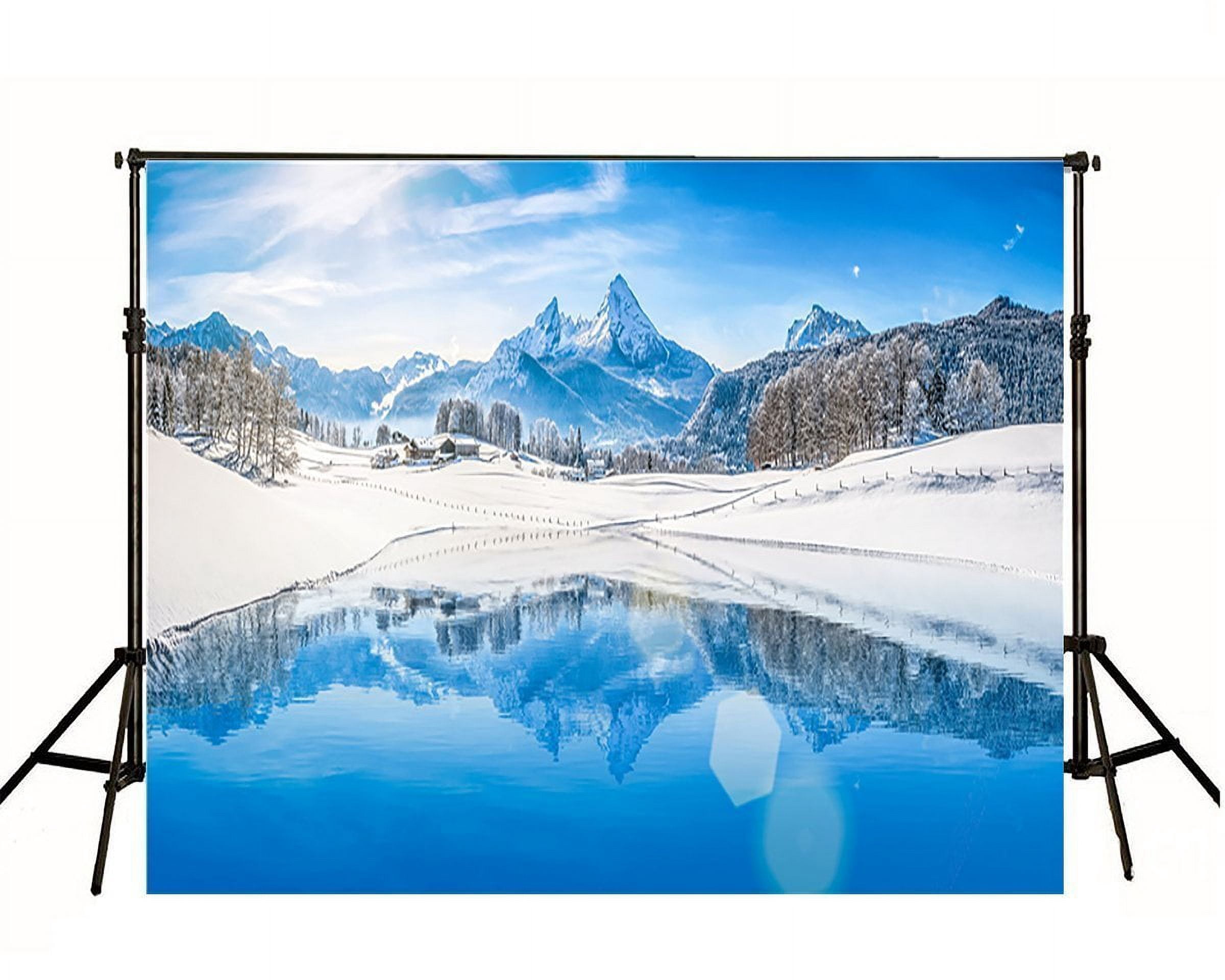 Photography Backdrop Background 5x7ft Ice Mountain Blue Lake Nature ...