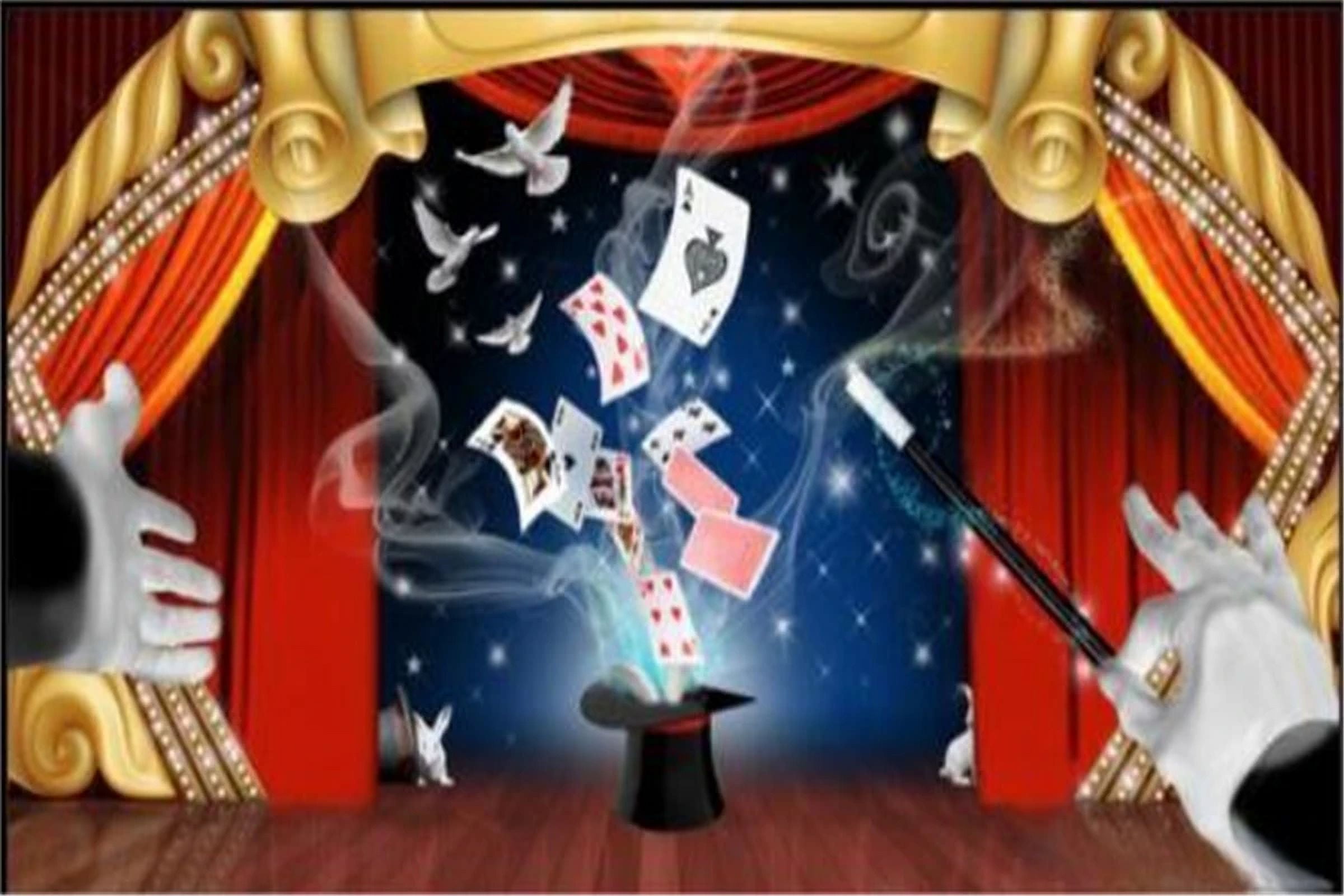 Photography Backdrop Carnival Theme Happy Birthday Party Magic Show ...