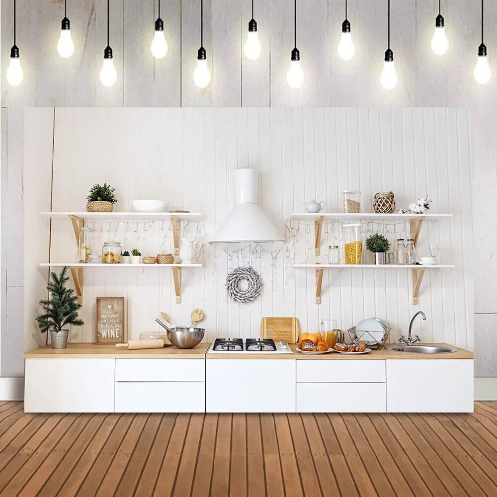 Photography Backdrop Christmas Kitchen Cupboard Background for ...