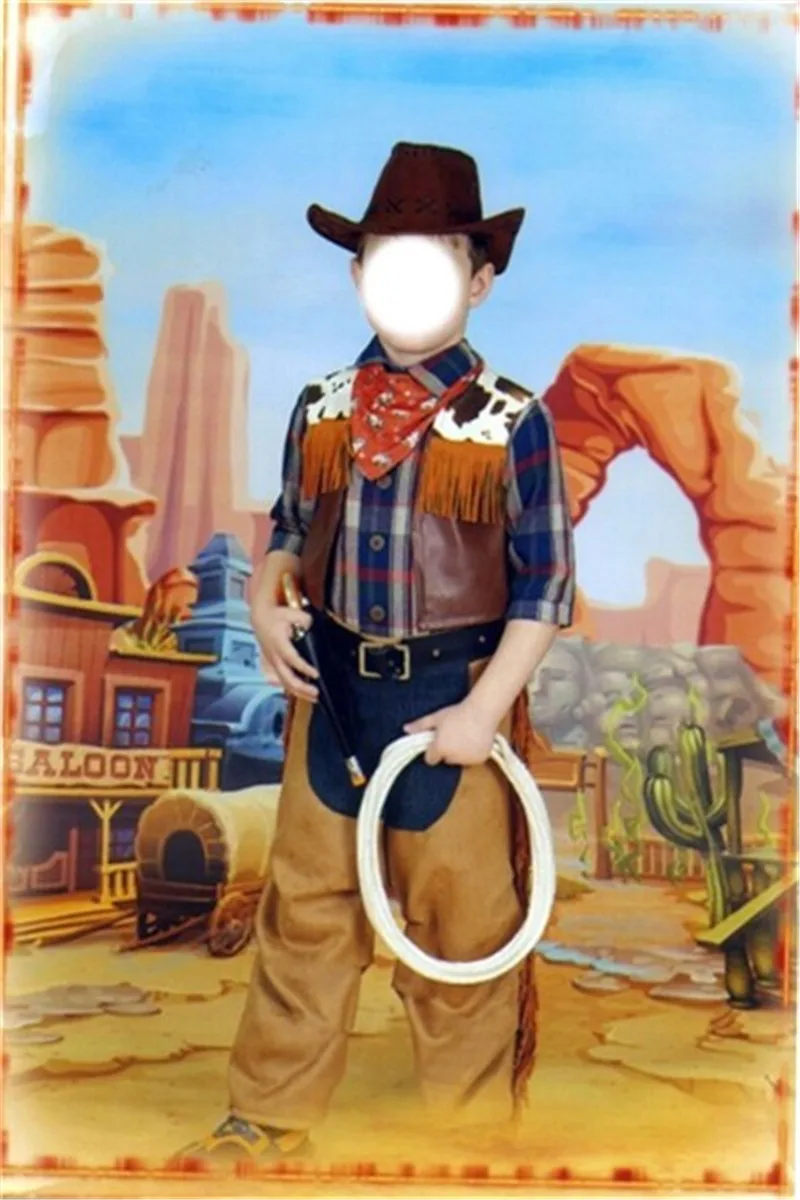 Photography Backdrop Cowboy Photo Booth Props Door Banner Background ...