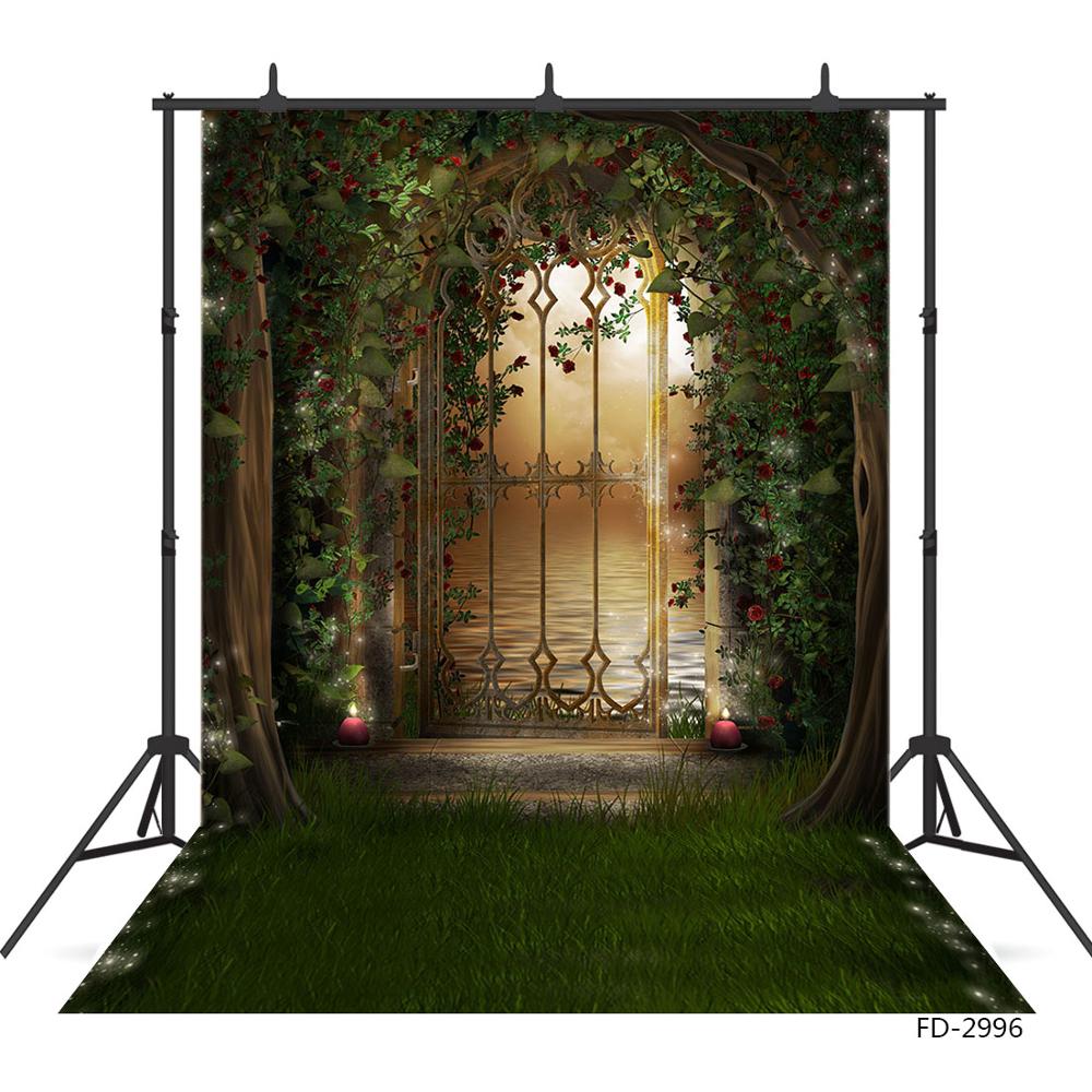 Photography Backdrop Flower Leaves Grassland Vintage Arch for Halloween ...