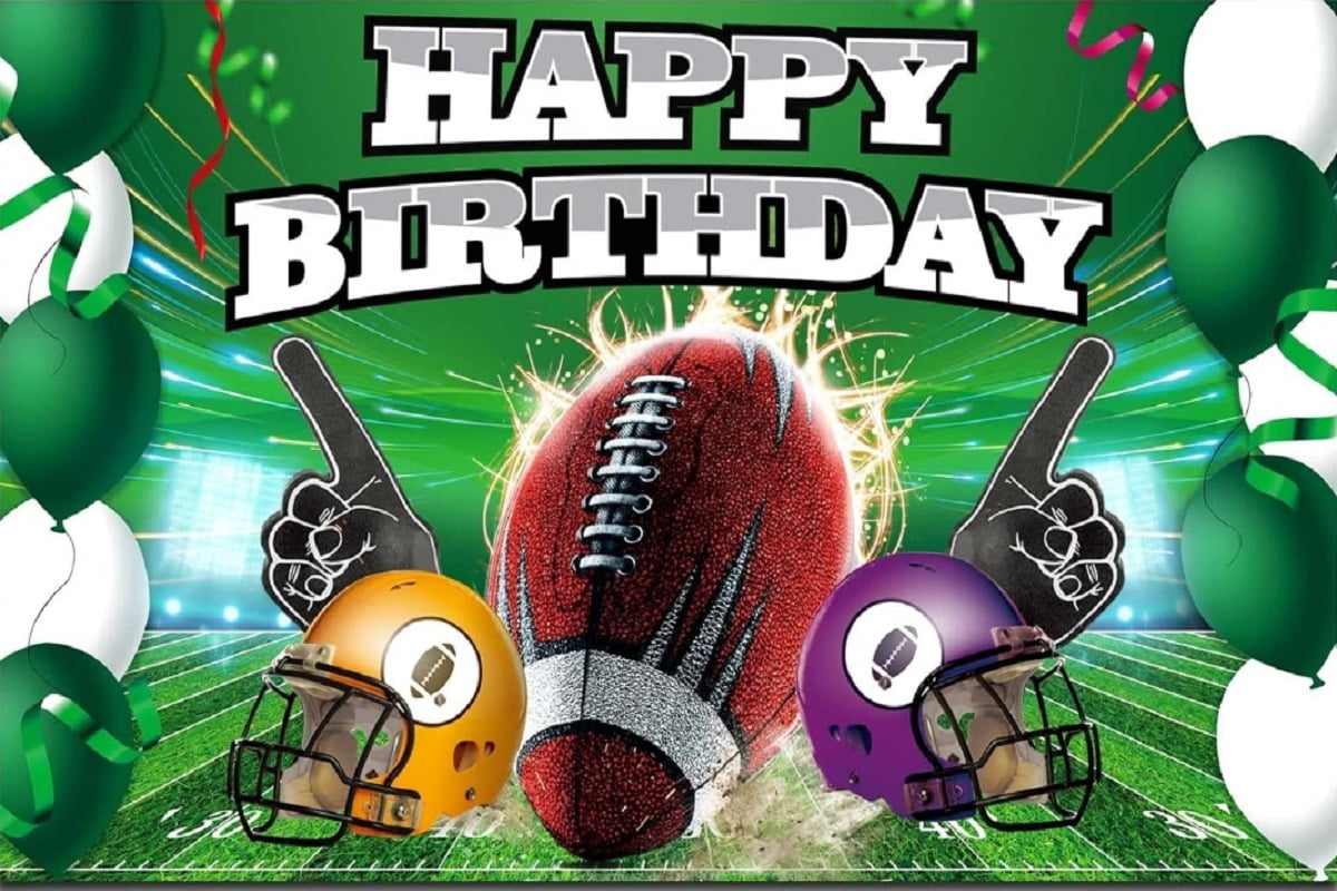 Photography Backdrop Football Sports Theme Happy Birthday Party ...