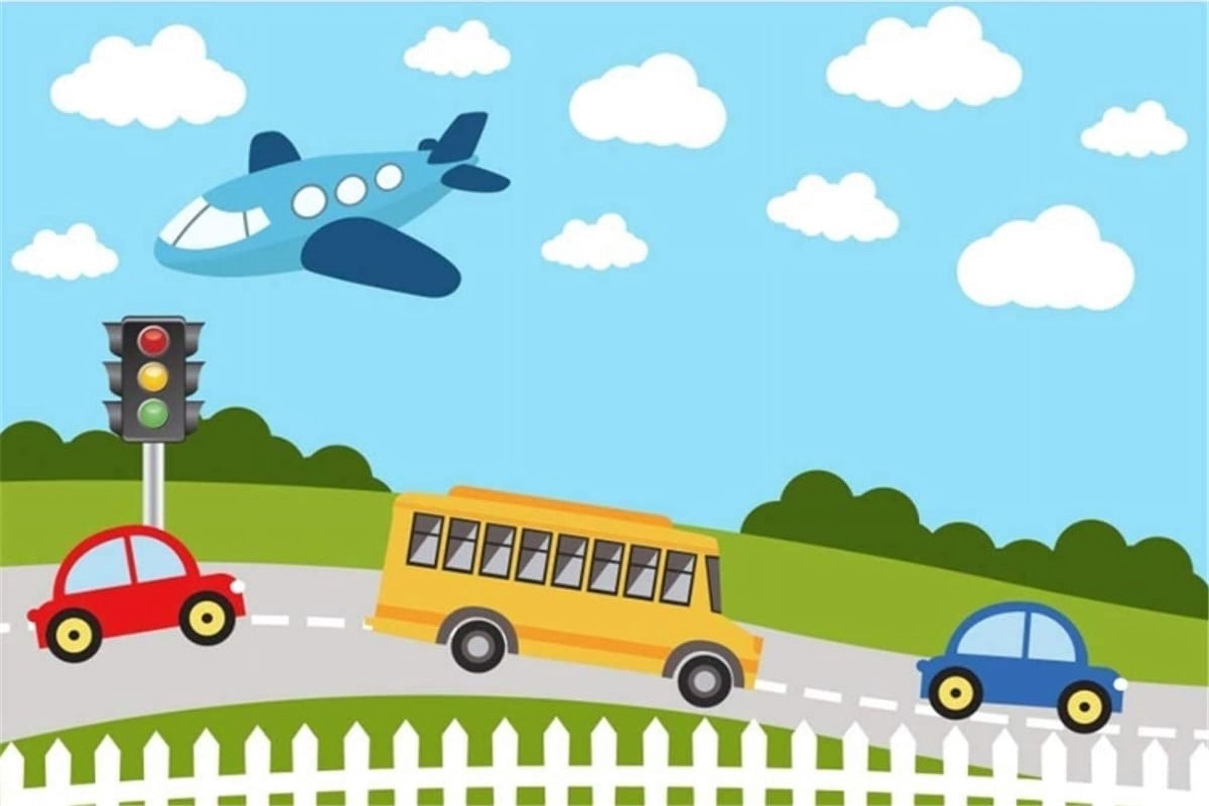 Photography Backdrop For Transportation Kids 2nd Birthday Party ...