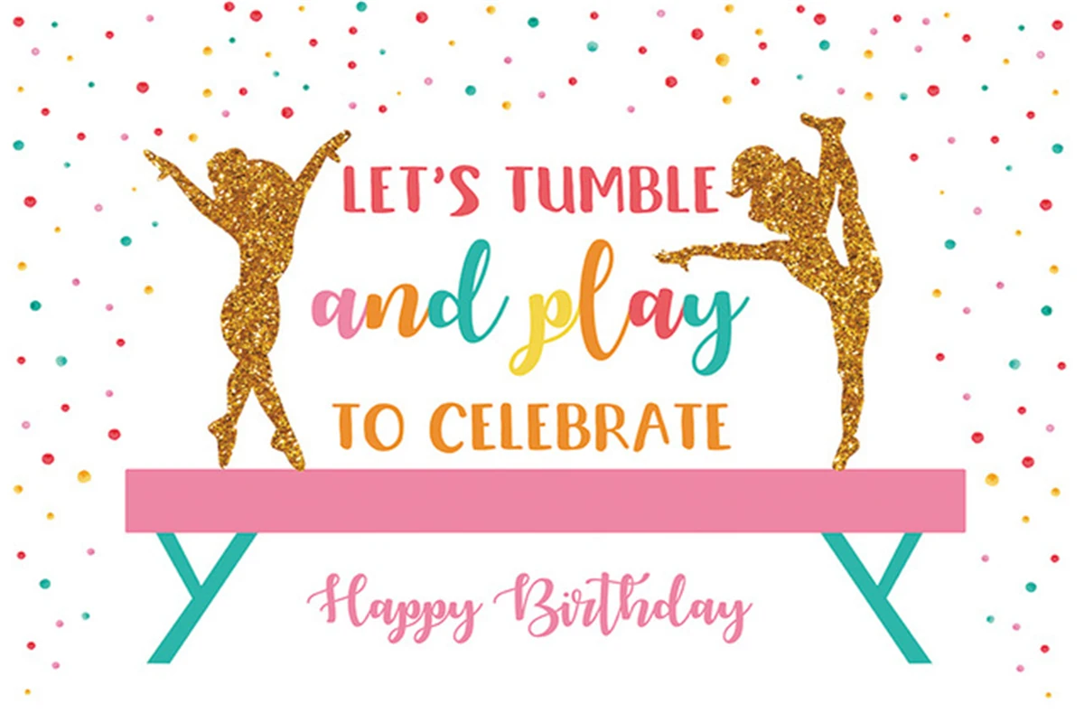 Photography Backdrop Gymnastics Birthday Gymnast Tumbling Flip Jump ...