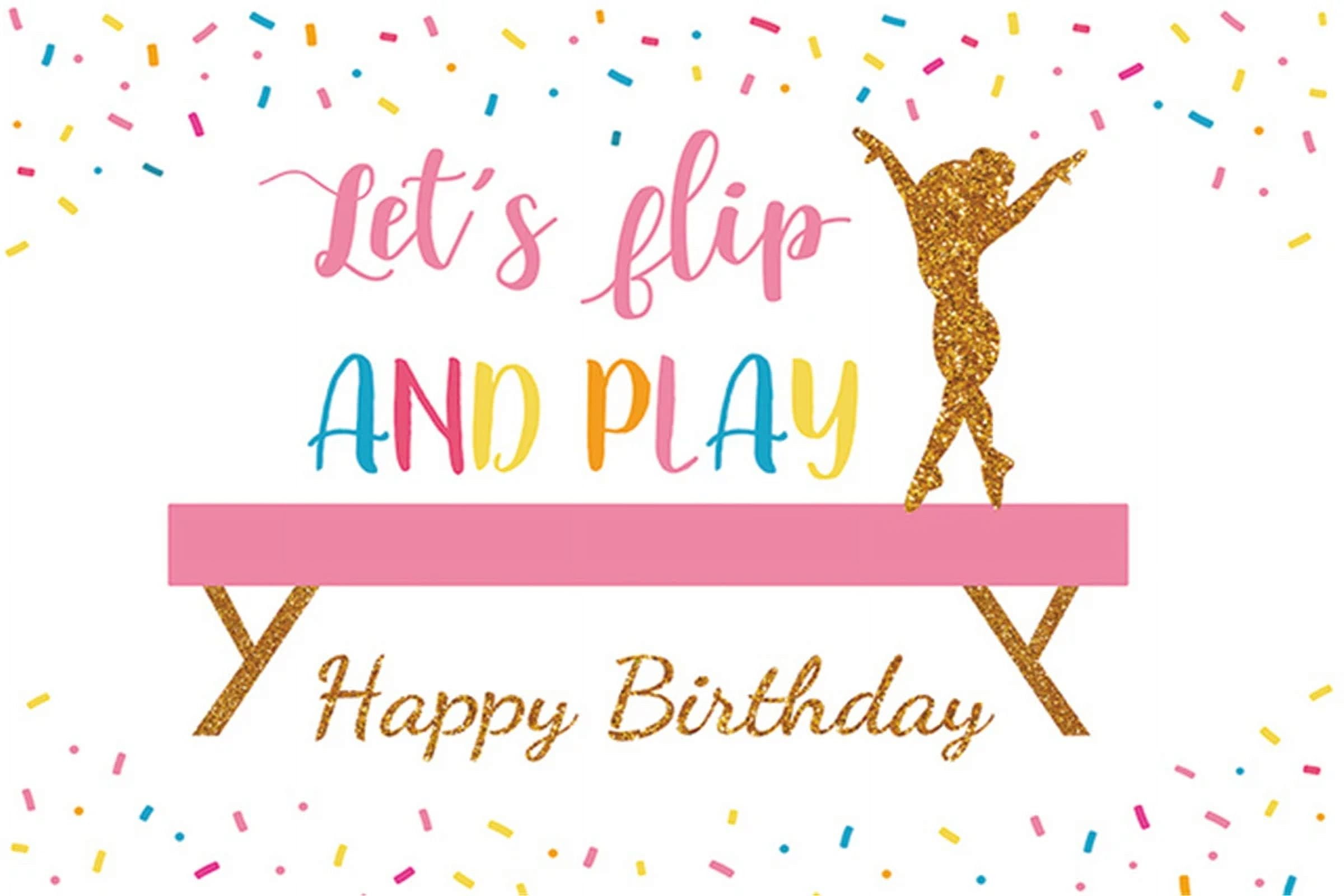 Photography Backdrop Gymnastics Birthday Gymnast Tumbling Flip Jump ...