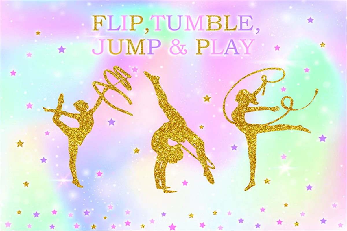 Photography Backdrop Gymnastics Birthday Gymnast Tumbling Flip Jump ...