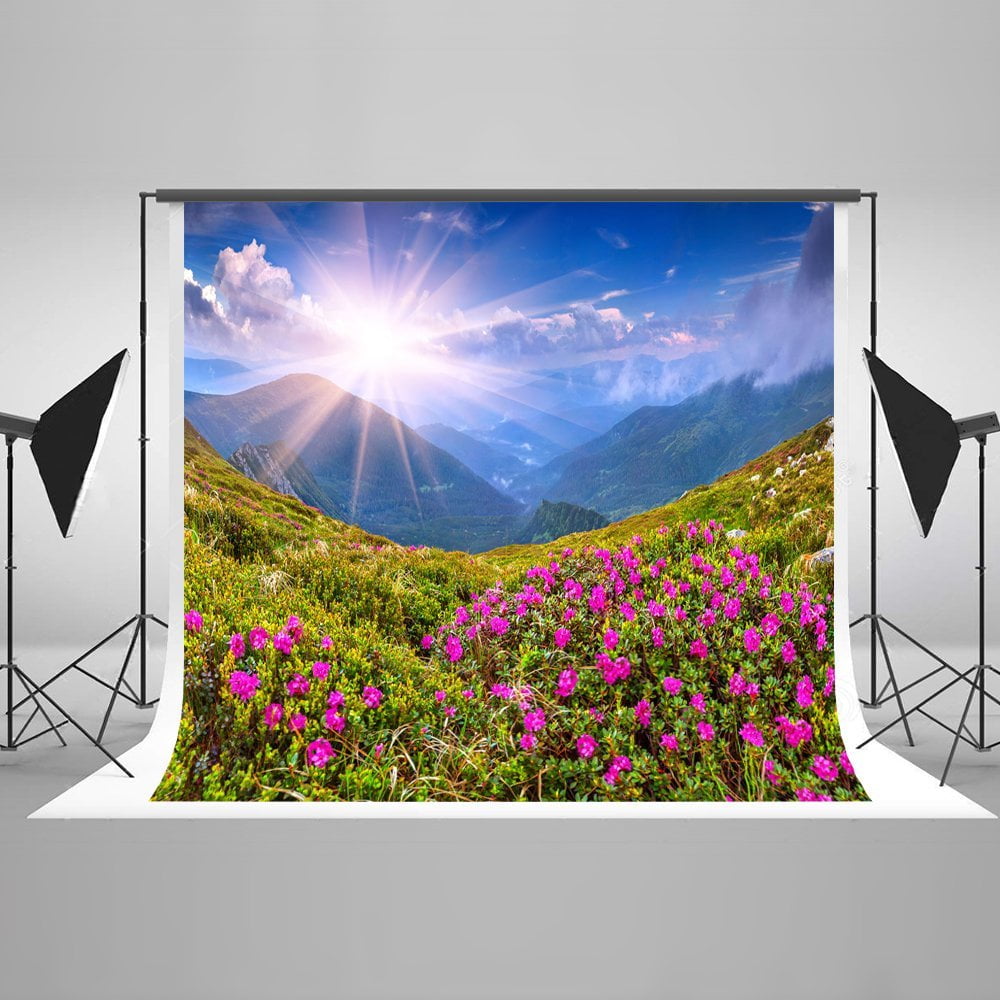 Photography Backdrop Outdoor 5x7ft Hazy Flowers Photography Backdrop of ...