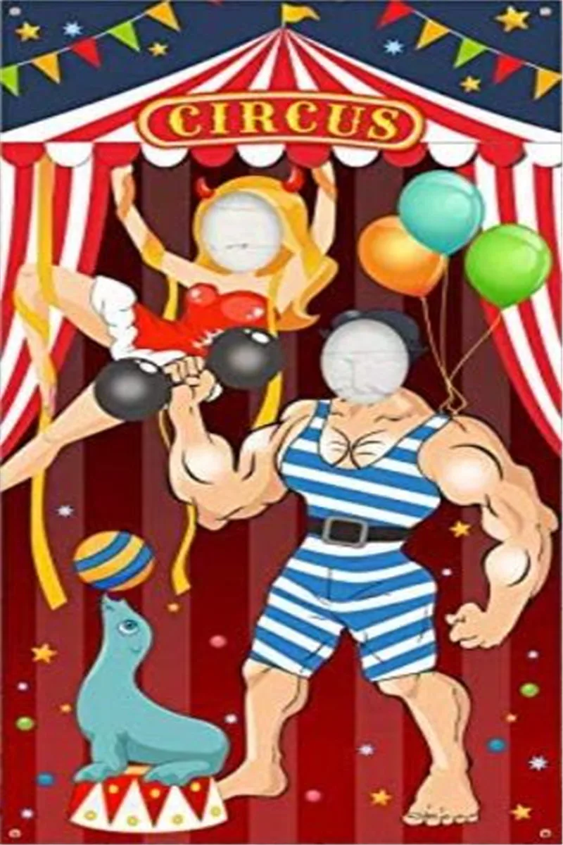 Photography Backdrop Photo Door Banner Funny Face In Hole Game For Wild Birthday Party ...