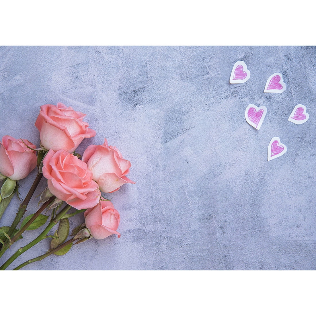 Photography Backdrop Pink Flowers Heart Vinyl Cloth Background for ...