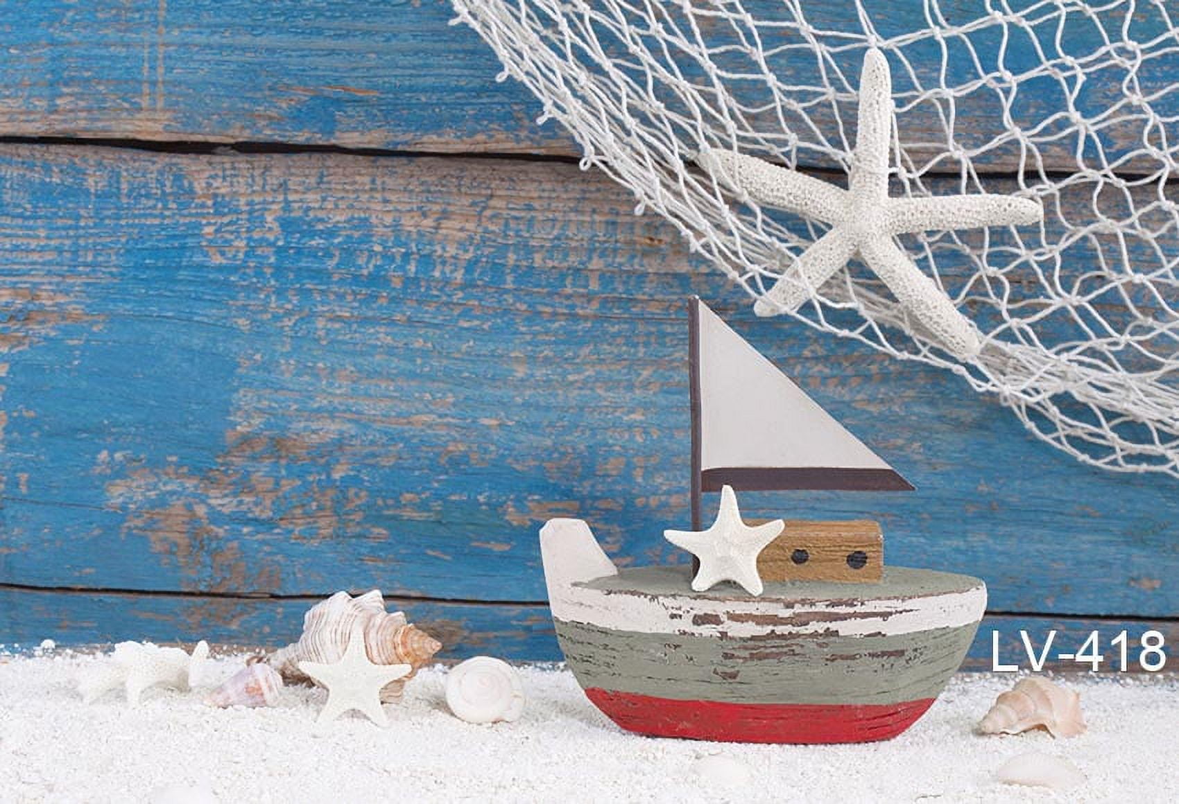 Photography Backdrop Summer Holiday Sea Beach Star Fishing net Wood ...