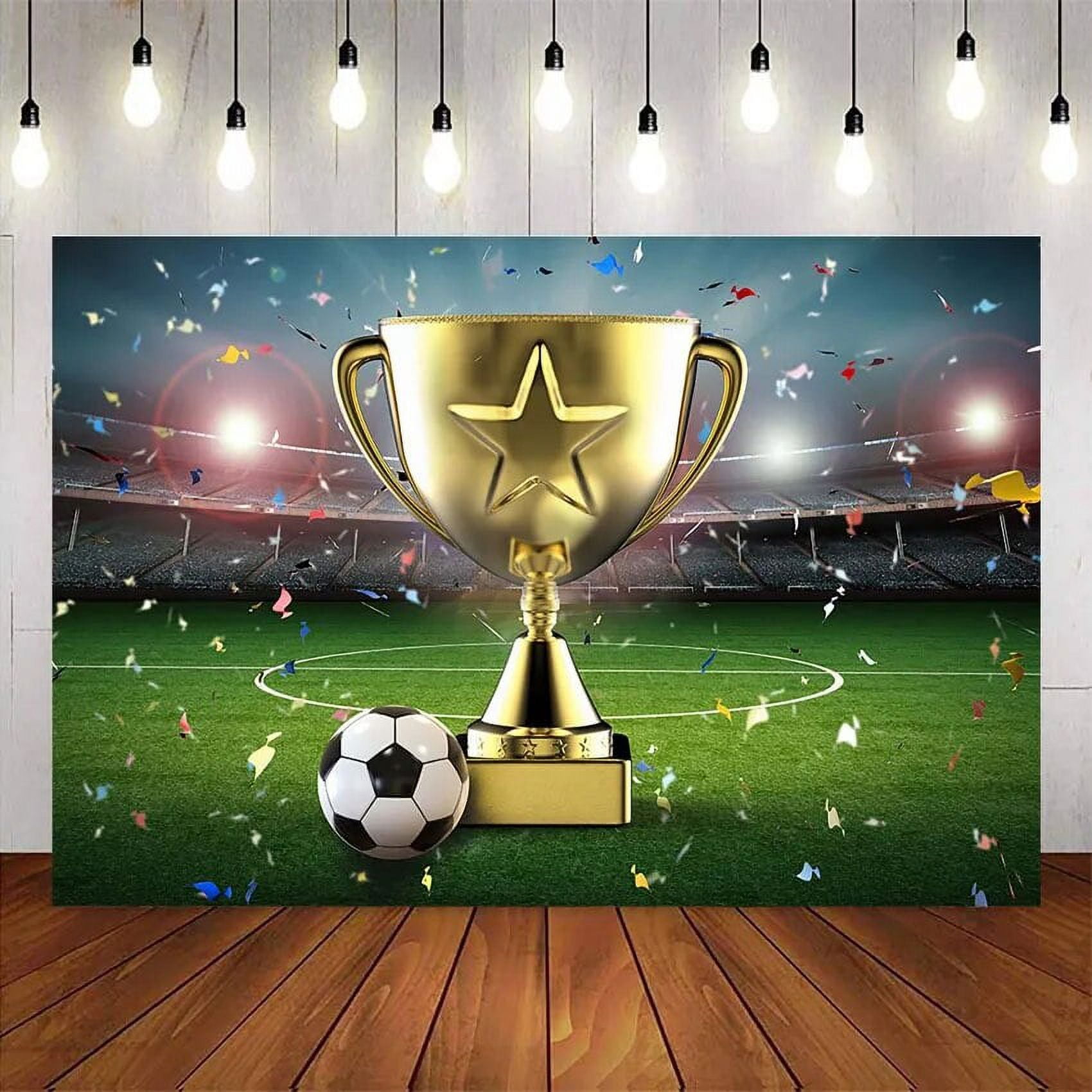 Photography Backdrops Custom Champion Cup Football Soccer Field Kid ...