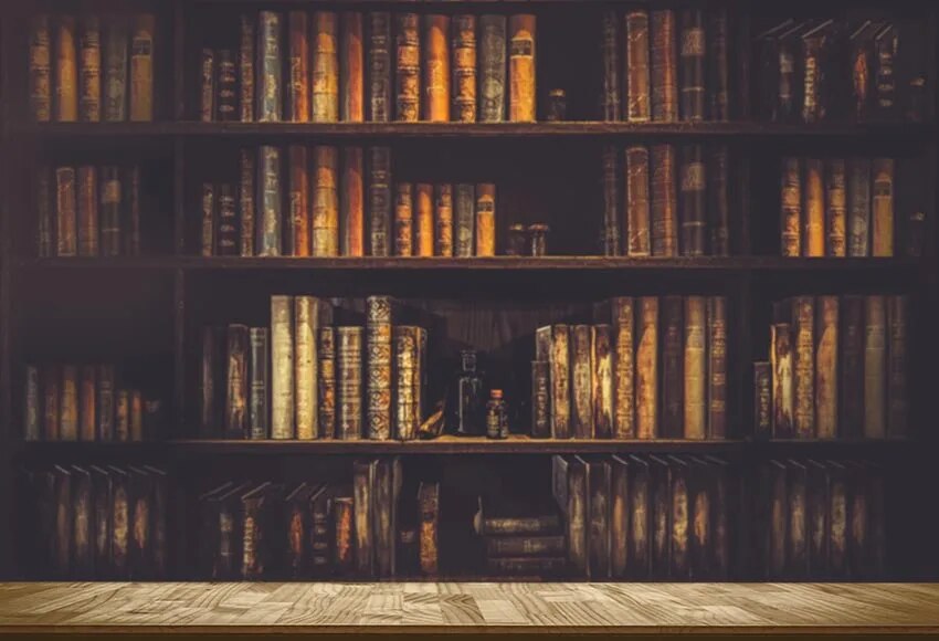 Photography Backdrops Graduation Season Bookshelf Library Photo ...