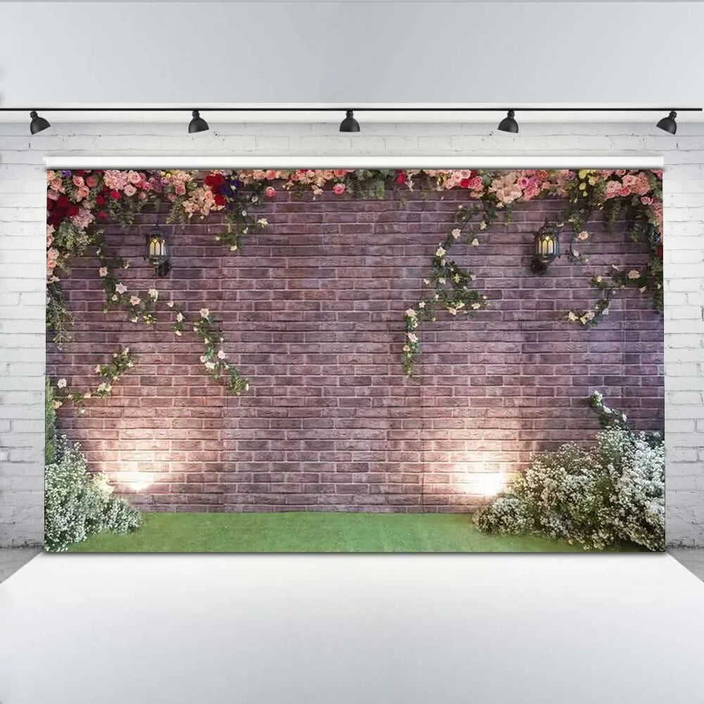 Photography Backdrops Retro Brick Wall Background Wedding Flower Photo ...