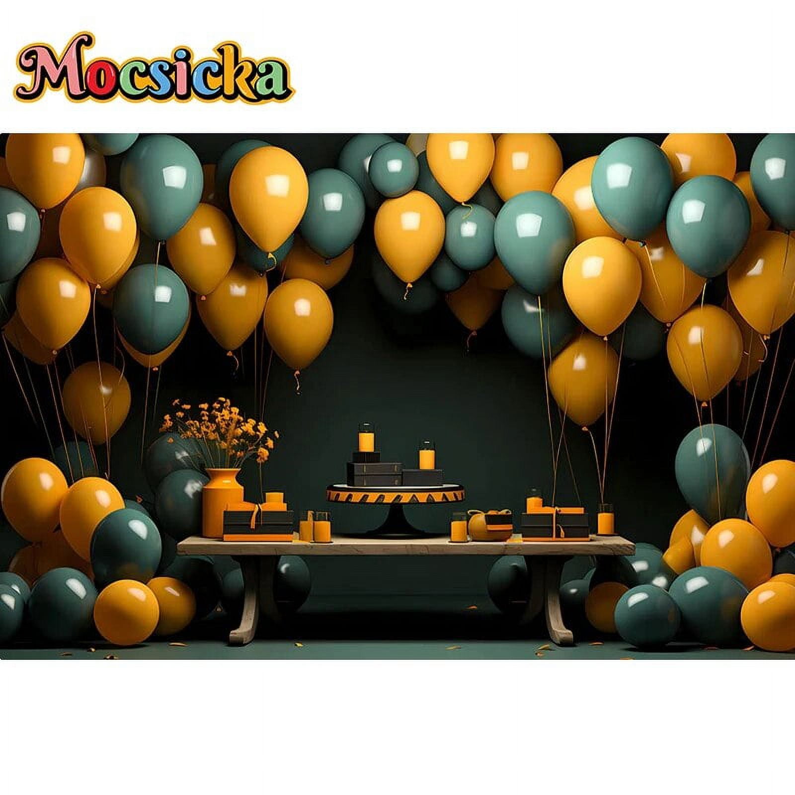 Photography Background 3D Colorful Balloon Decor Birthday Party Cake ...