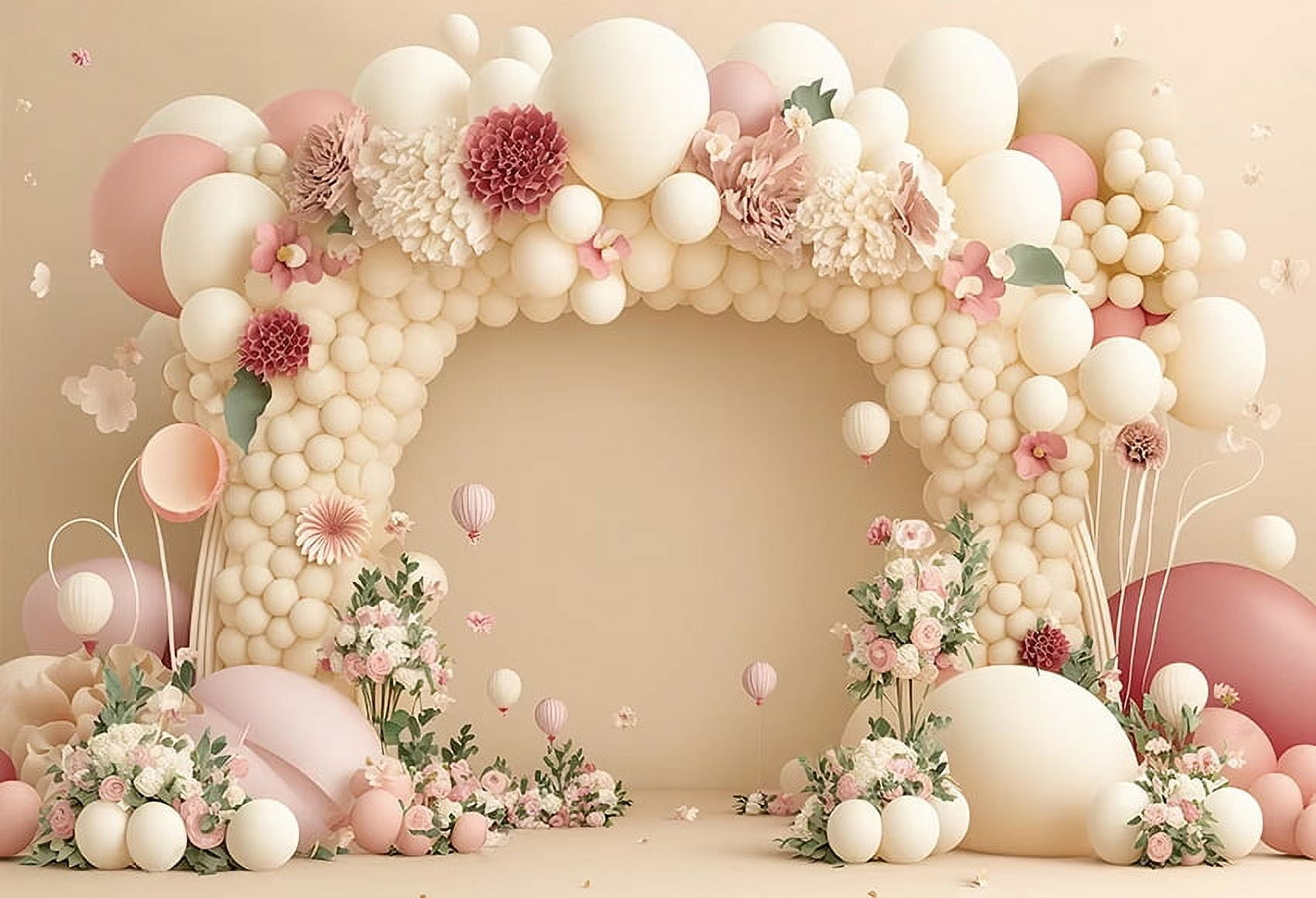Photography Background Arch Balloon Flower Girl Princess Birthday Party ...