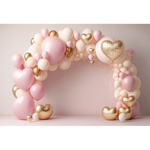 Photography Background Arch Balloon Flower Girl Princess Birthday Party ...