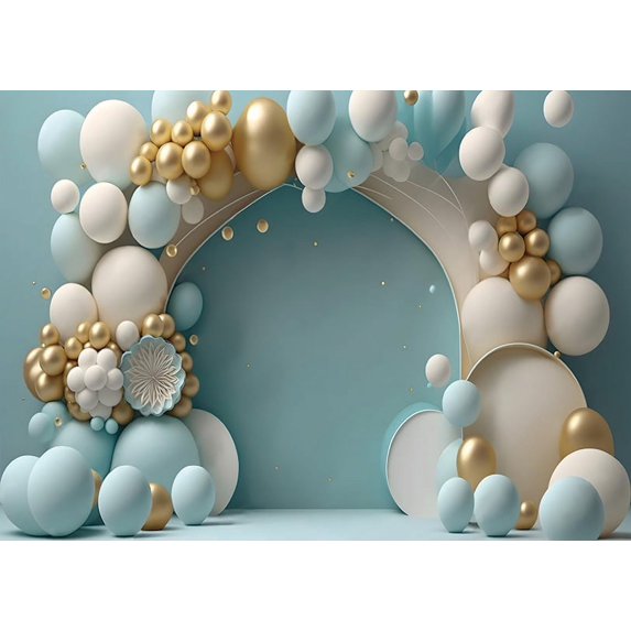 Photography Background Arch Balloon Flower Girl Princess Birthday Party ...