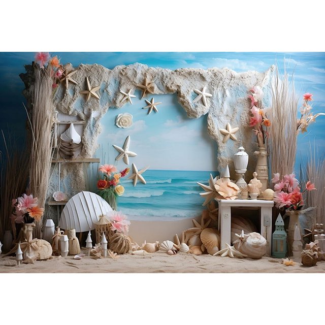 Photography Background Baby Shower Seaside Beach Portrait Shooting ...