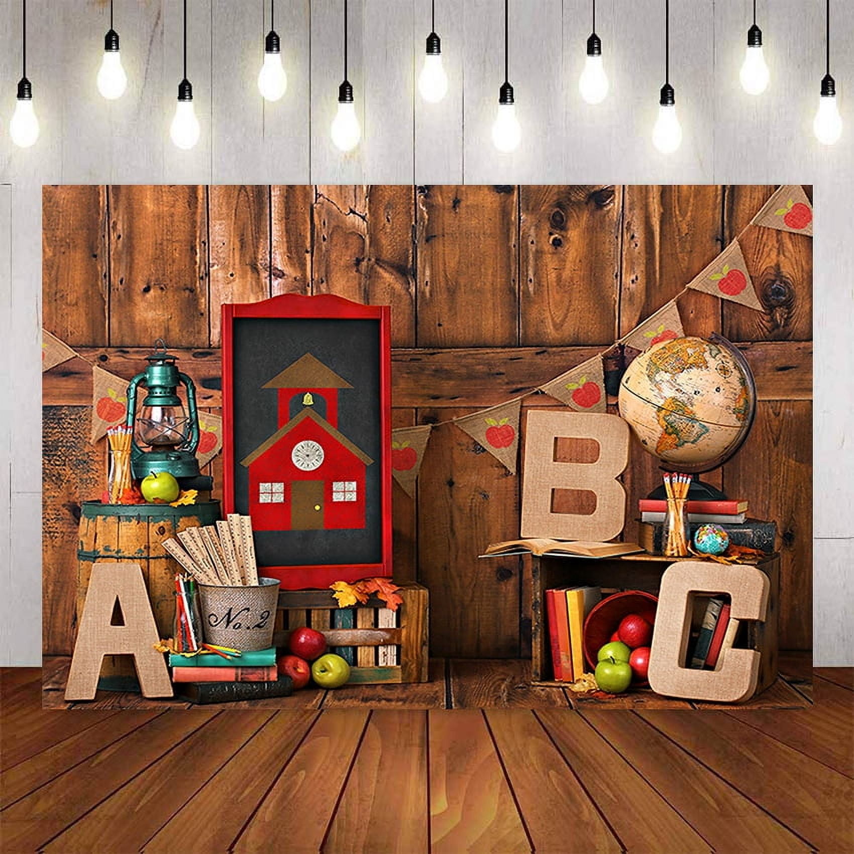 Photography Background Back To School Book Wood Backdrop Birthday Party ...