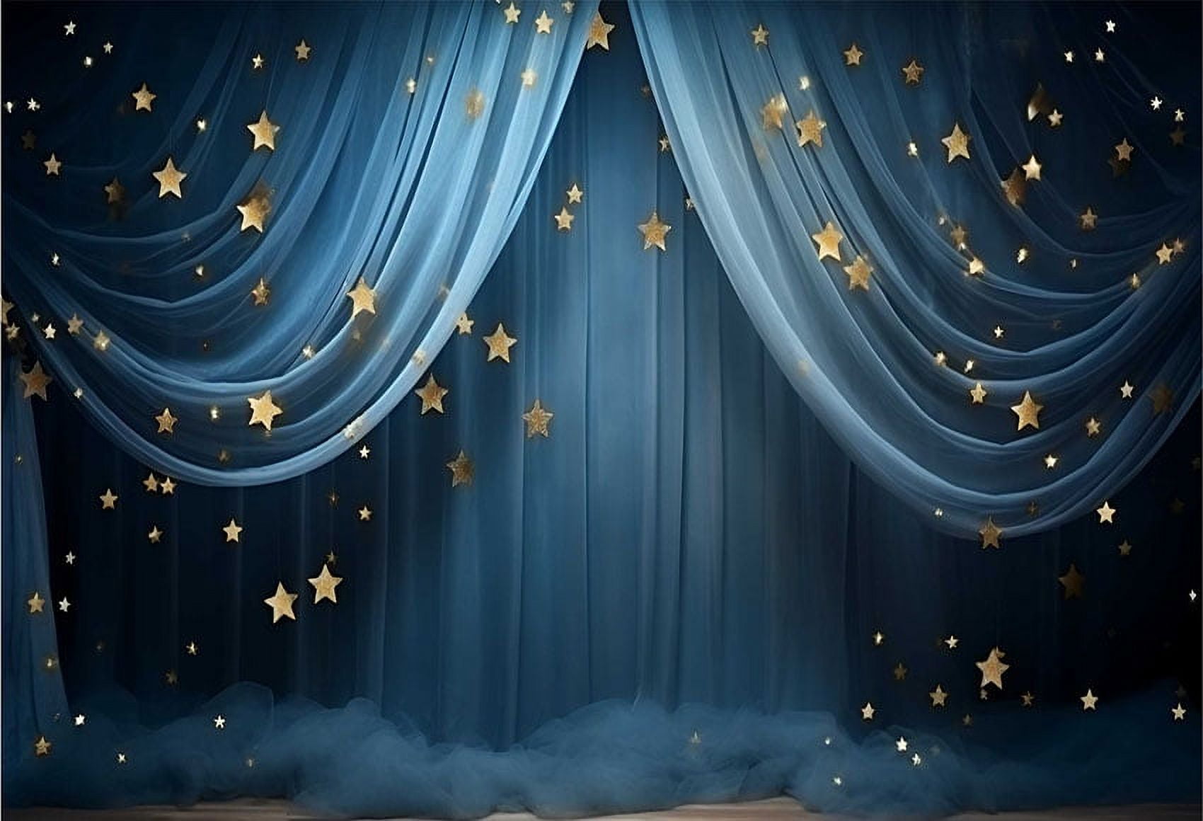Photography Background Blue Curtain Glitter Gold Stars Adult Kids ...
