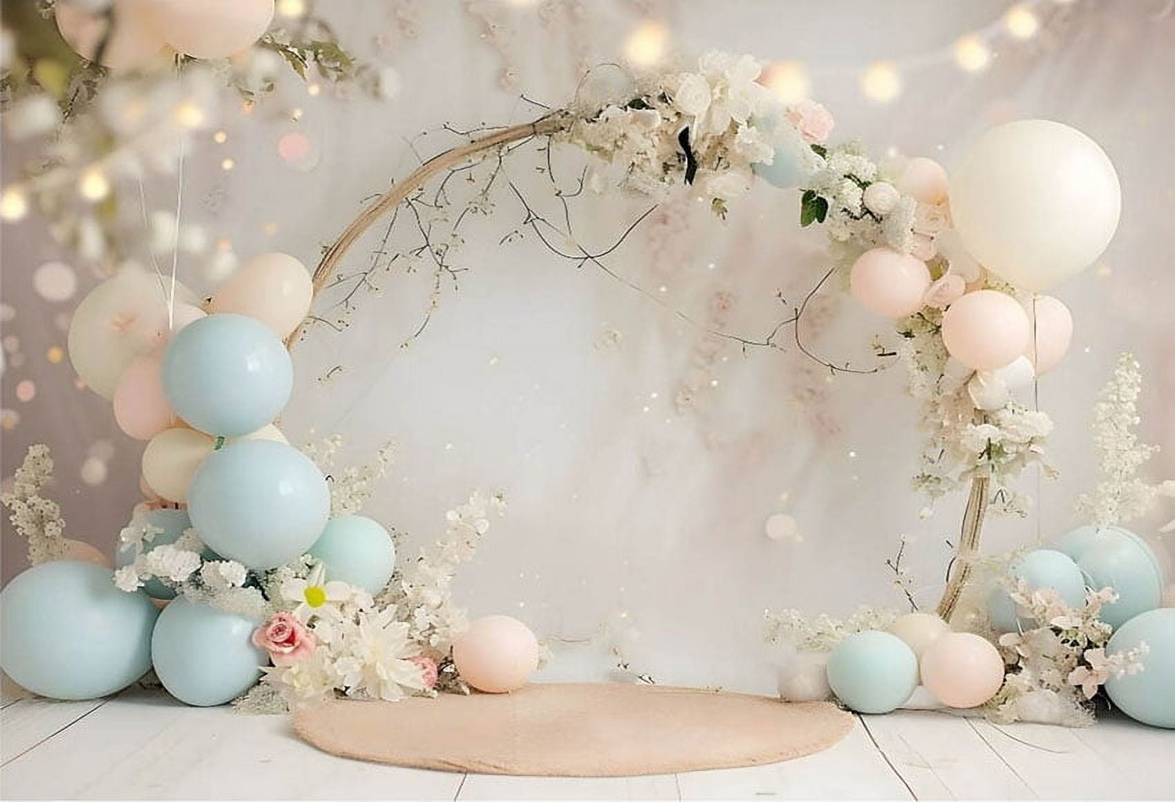 Photography Background Boho Arch Balloons Floral Donut Kids Birthday ...