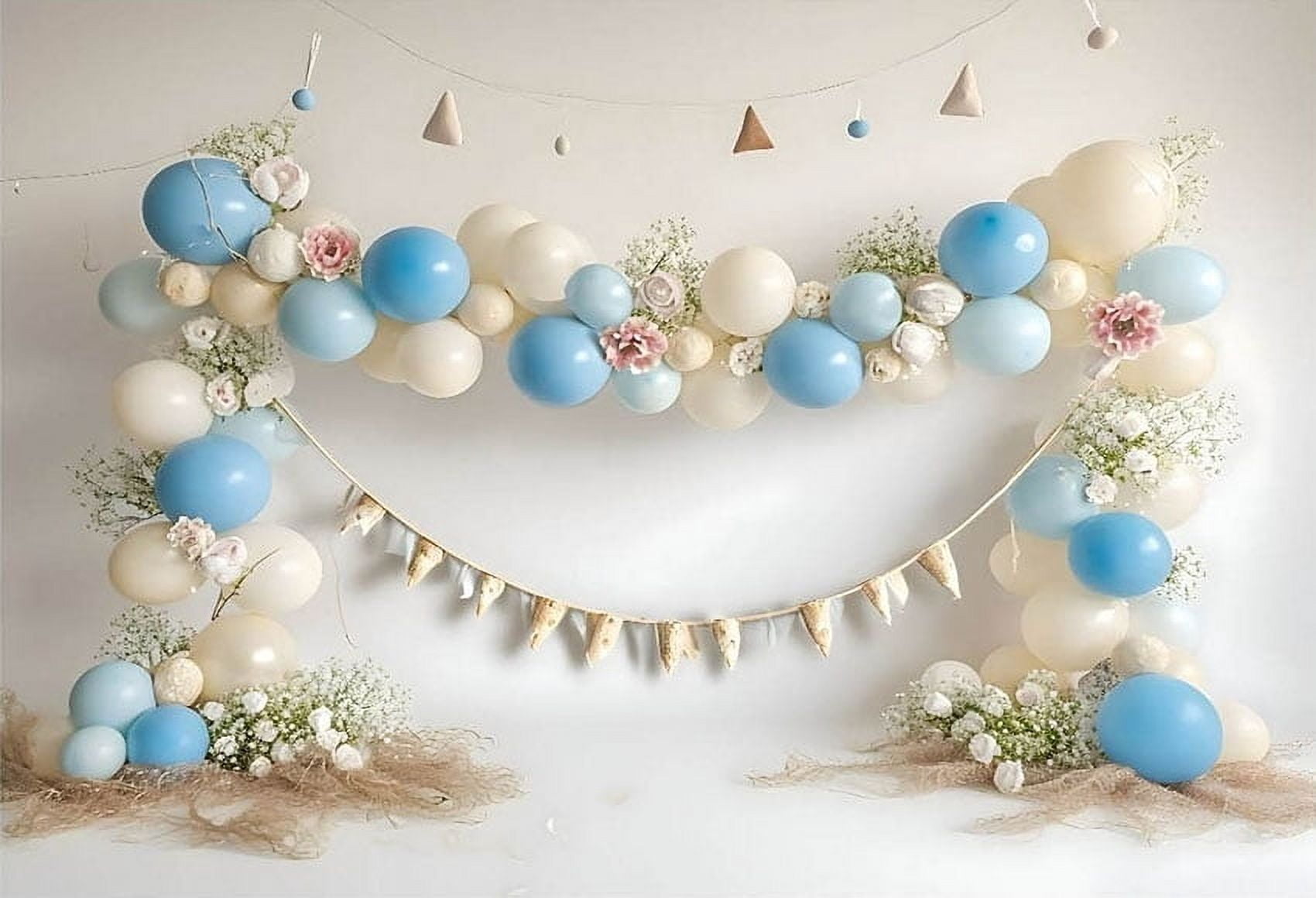 Photography Background Boho Arch Balloons Floral Donut Kids Birthday ...