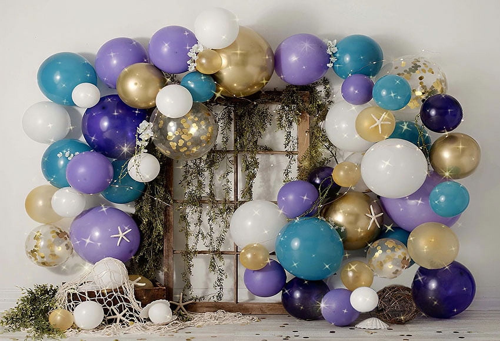 Photography Background Boho Balloons Boy Girl 1st Birthday Party Cake ...